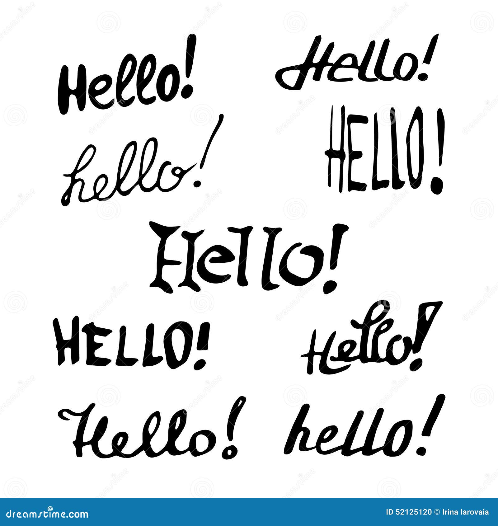 Hand painted words hello stock vector. Illustration of painted - 52125120