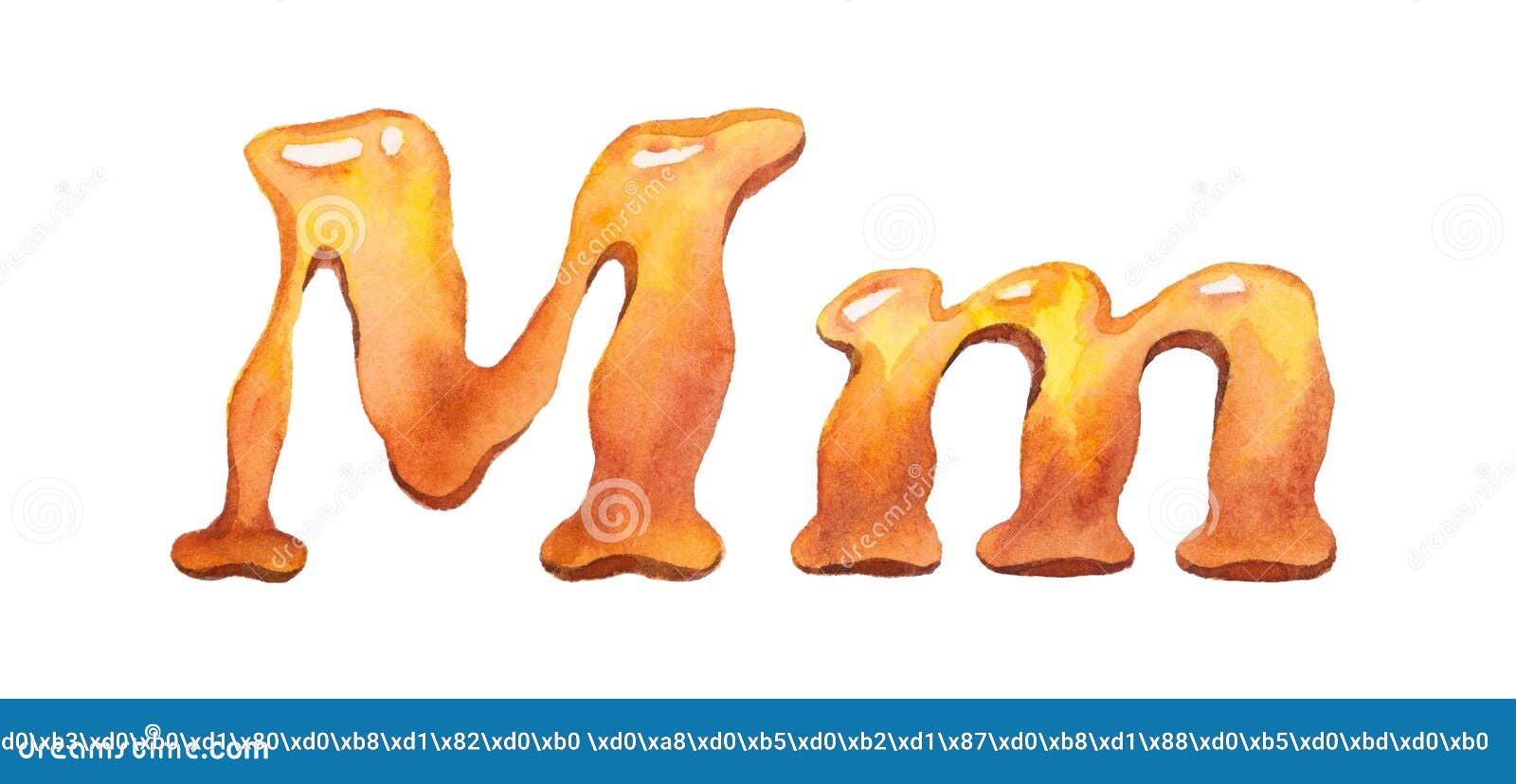 Hand Painted Yellow Watercolor Letter M Stock Image - Image of ...