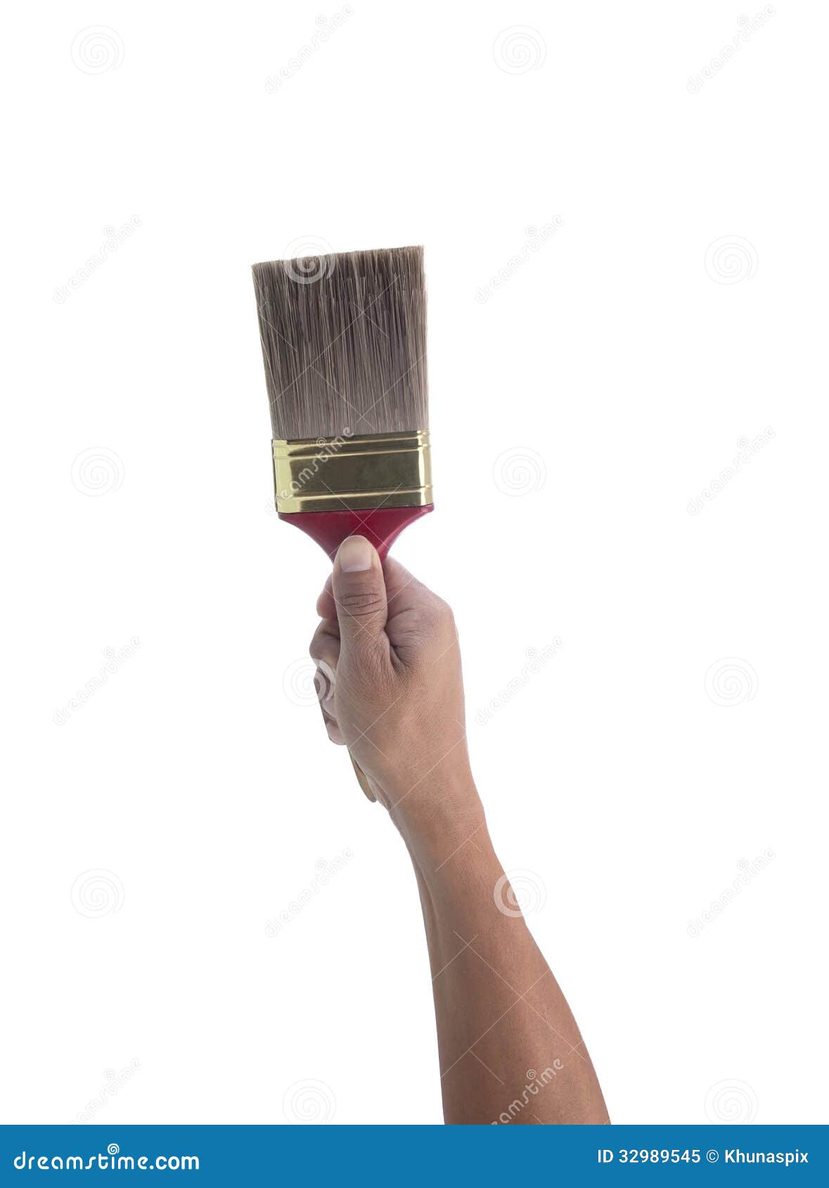 Hand and Painting Brush Isolated White Stock Image - Image of concept ...