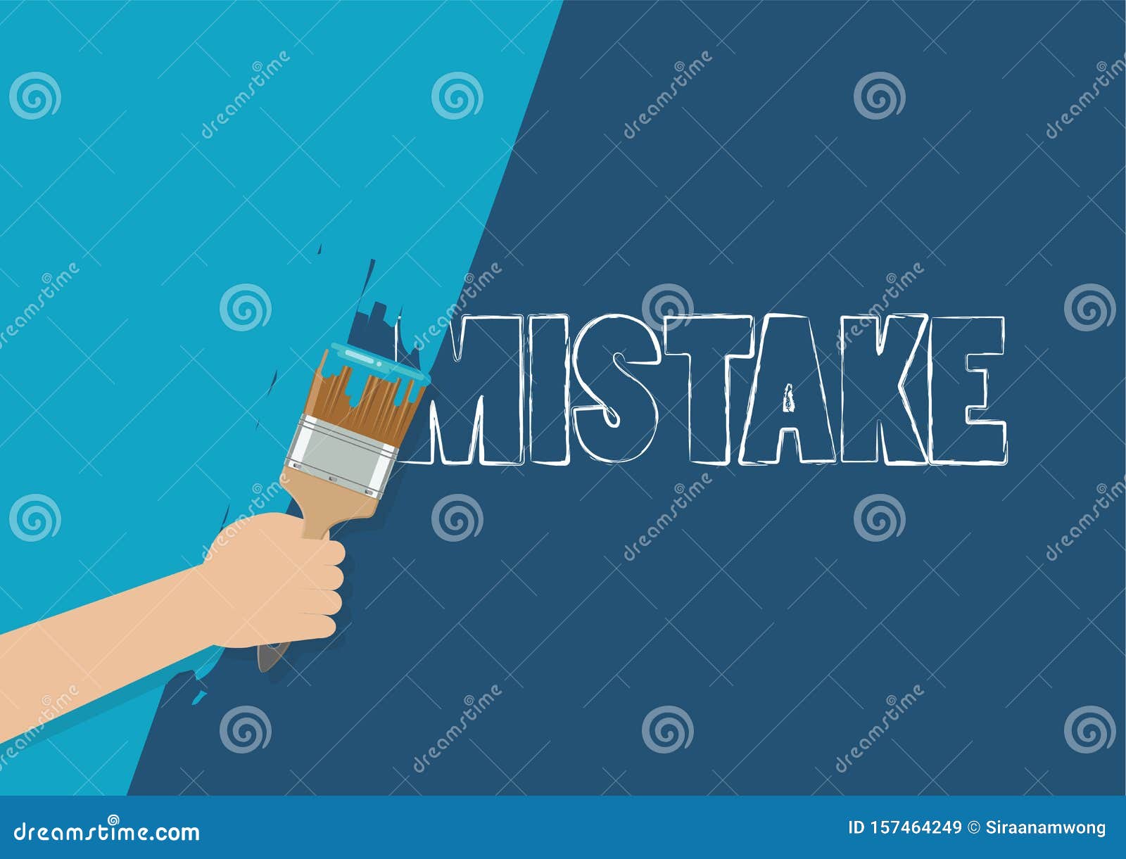 Hand Painting To Cover Mistake Stock Vector - Illustration of conceal ...