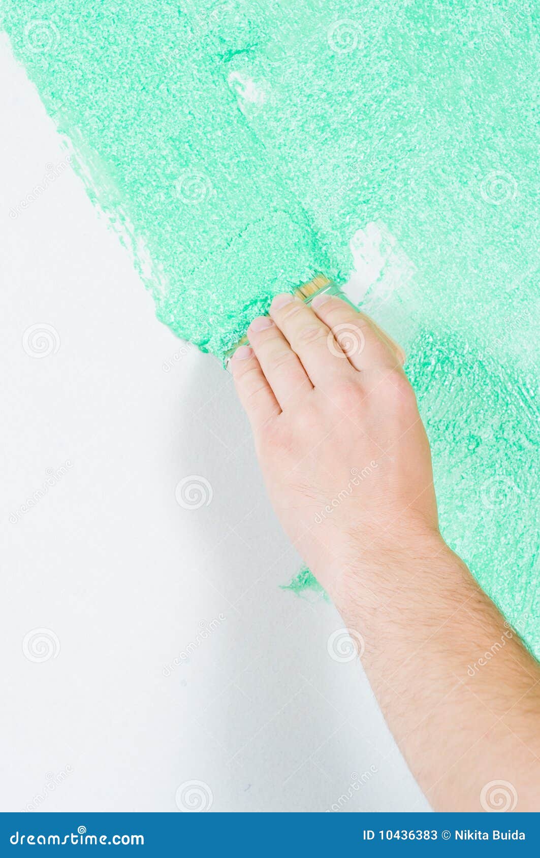 Hand painting the wall stock image. Image of worker, hand - 10436383