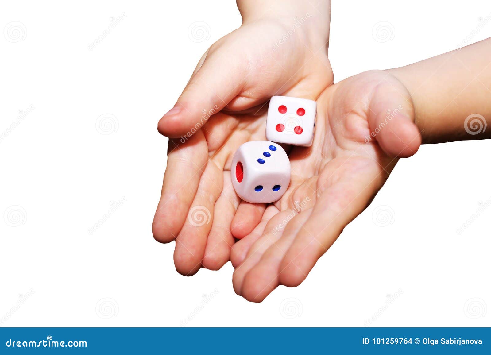 A hand with a pair of dice stock photo. Image of hand - 101259764