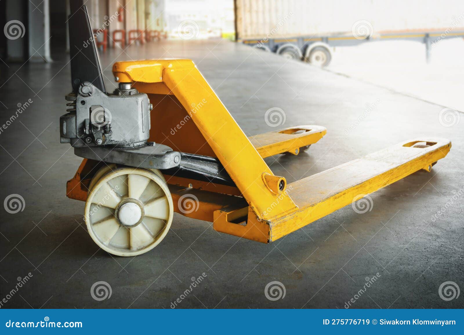 Hand Pallet Truck or Manaul Hand Lift. Pallet Jack Loader. Stock Image ...