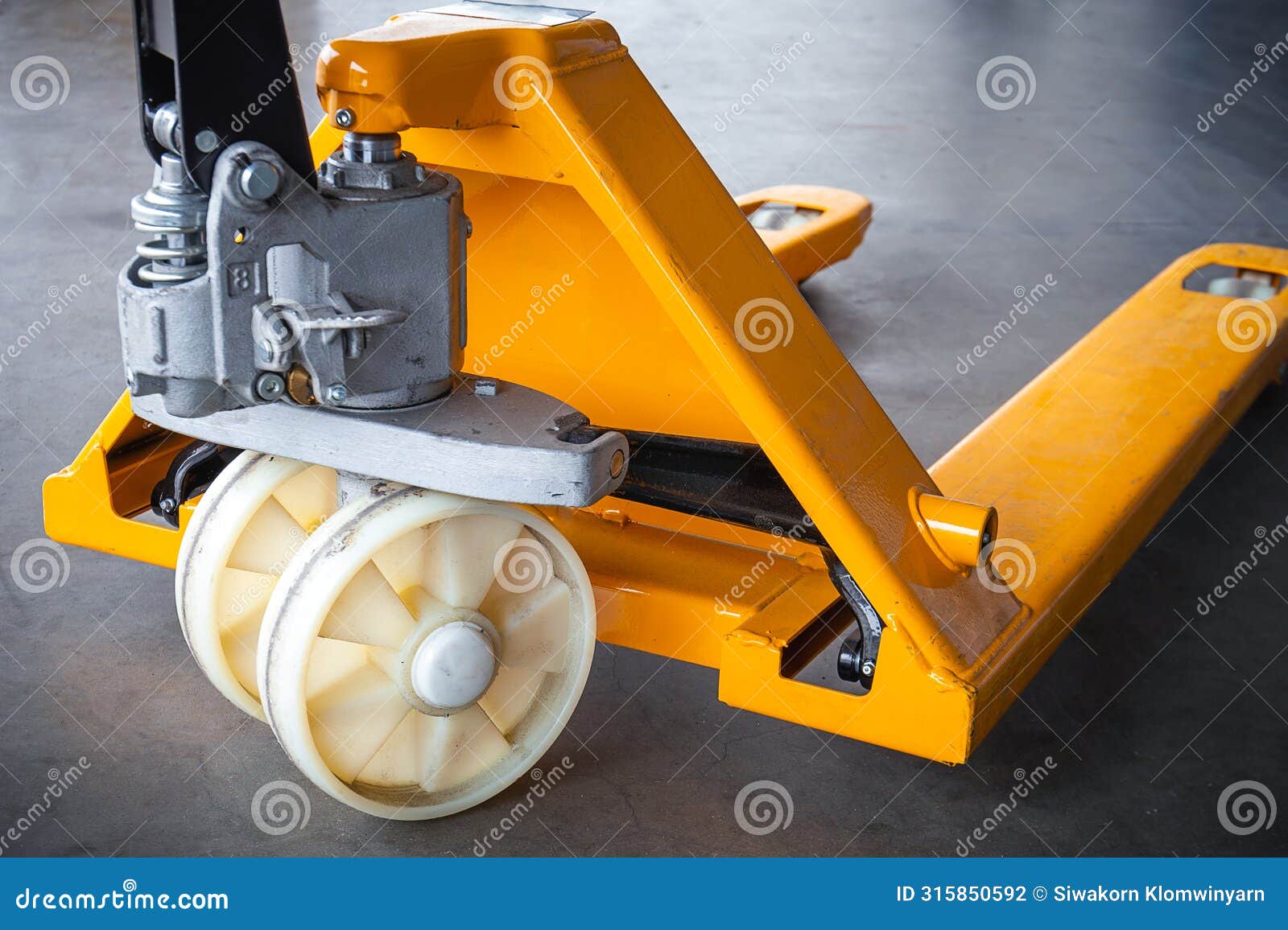 Hand Pallet Truck or Manaul Hand Lift. Pallet Jack Loader Stock Photo ...