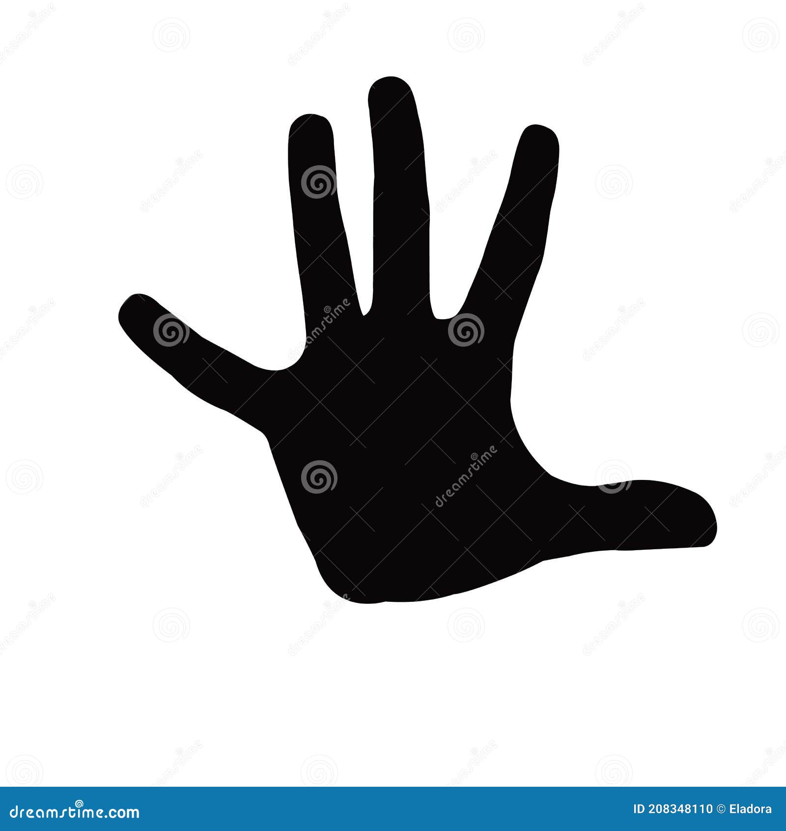 A Hand Palm Silhouette Vector Stock Vector - Illustration of fingers ...