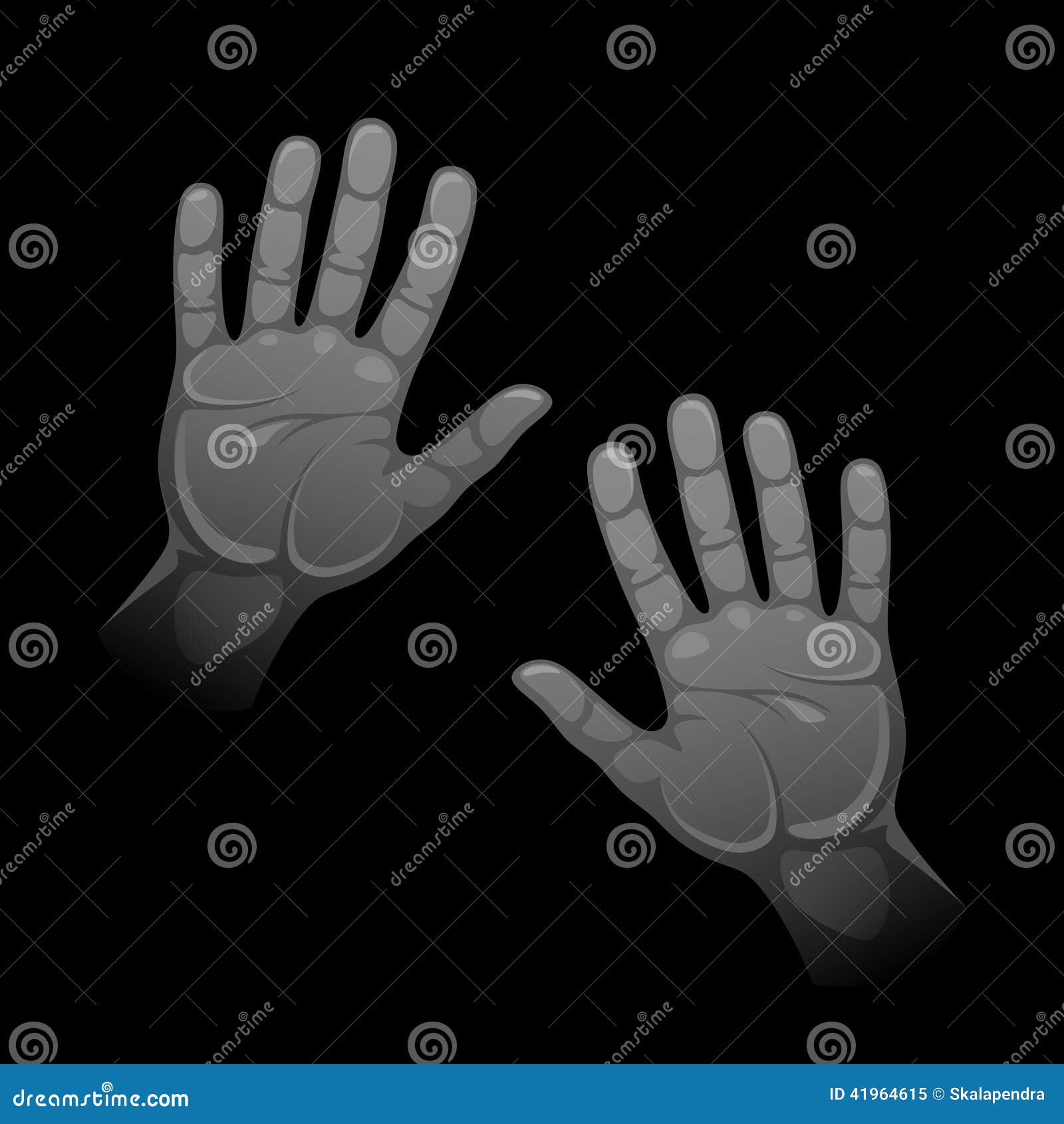 Hand palm in the darkness stock vector. Illustration of hand - 41964615