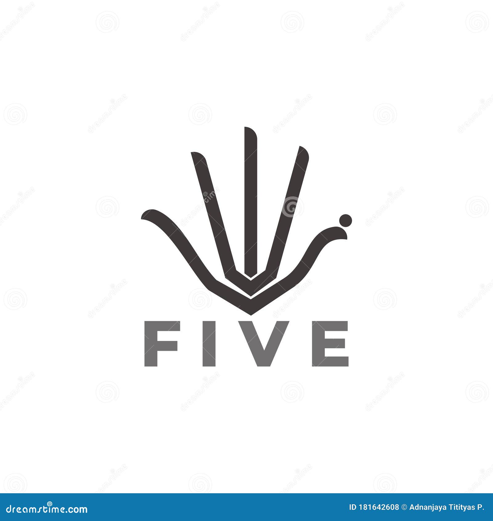 Hand Palm Five Fingers Symbol Logo Vector Stock Vector - Illustration ...
