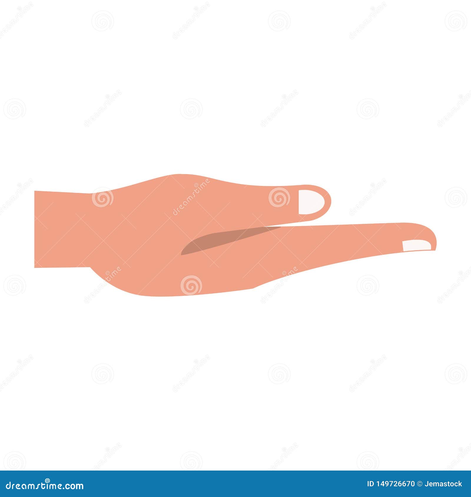 Hand with Palm Open Cartoon Isolated Stock Vector - Illustration of ...