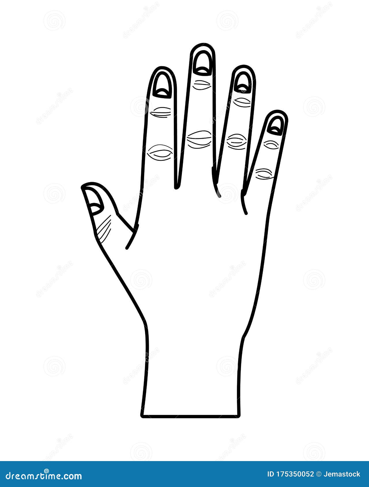 Hand with Palm Open Stop Isolated Stock Vector - Illustration of ...