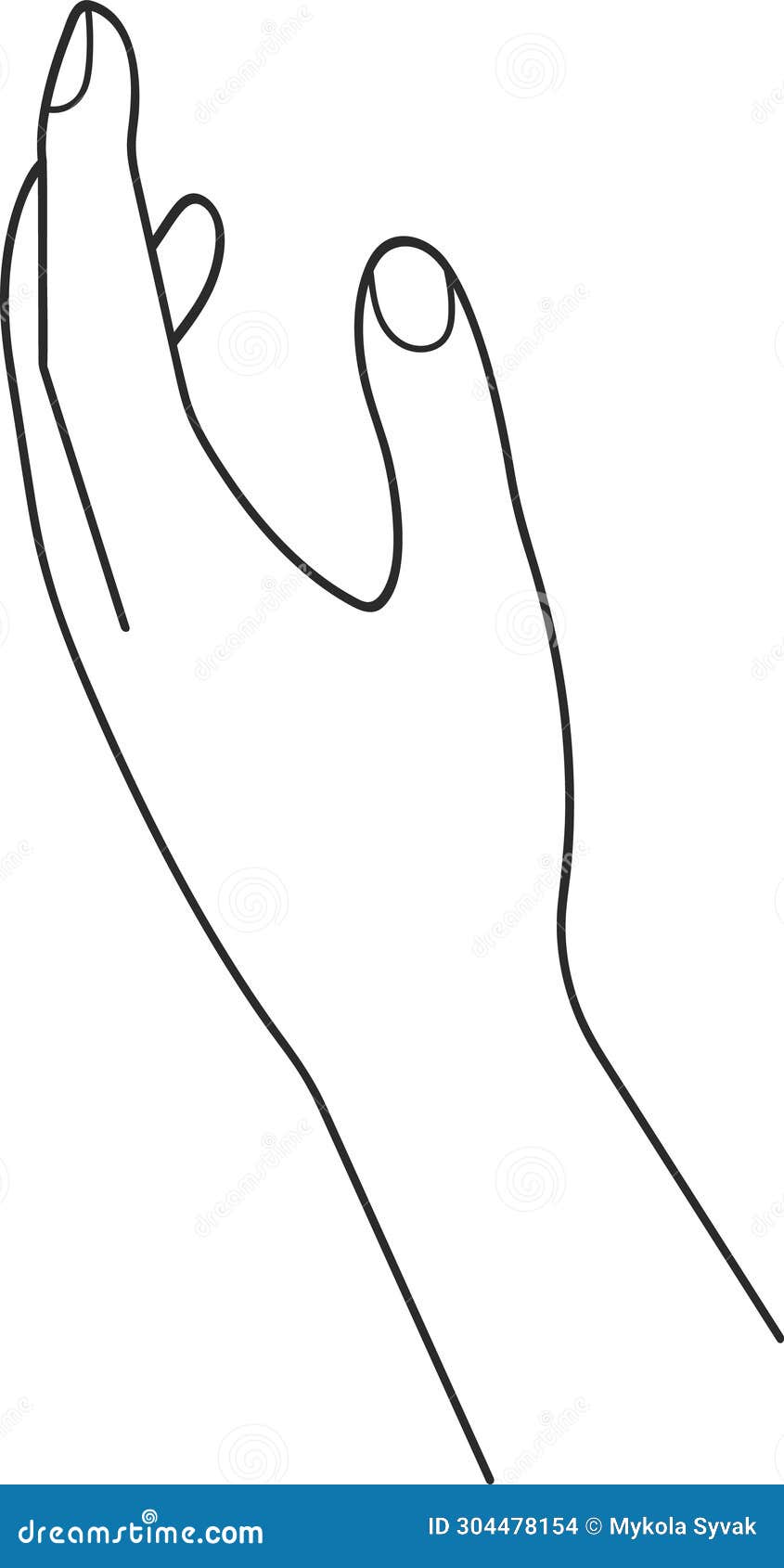 Hand Palm Outline stock vector. Illustration of design - 304478154