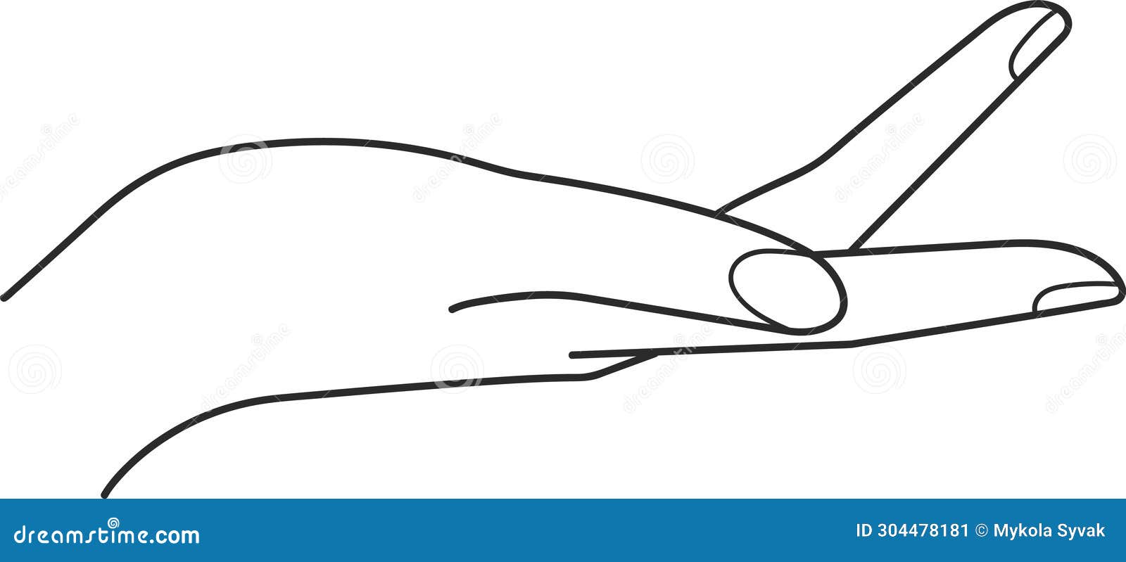 Hand Palm Outline stock illustration. Illustration of human - 304478181