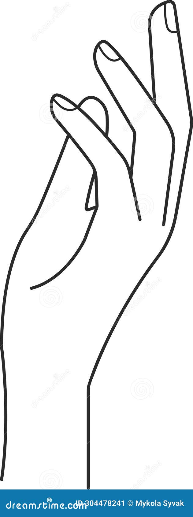 Hand Palm Outline stock illustration. Illustration of vector - 304478241