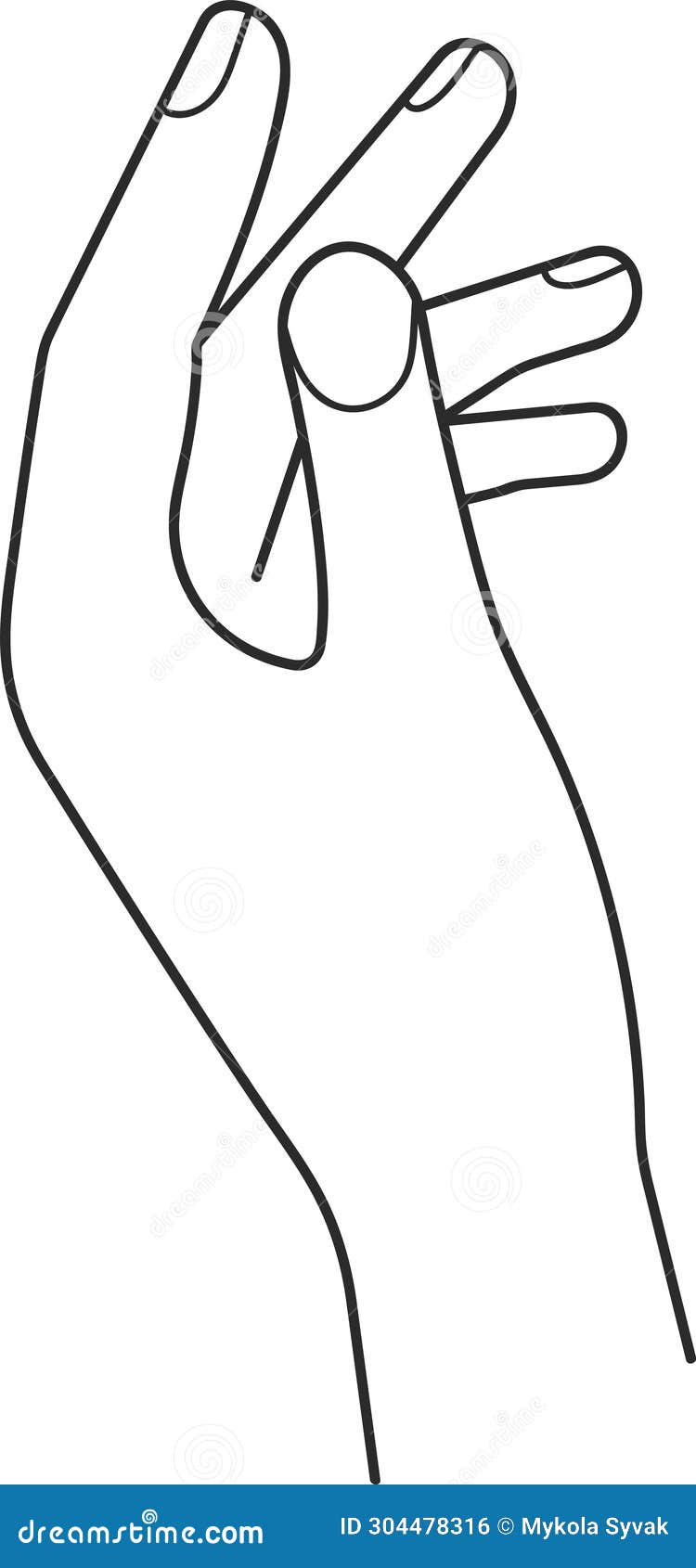 Hand Palm Outline stock illustration. Illustration of isolated - 304478316