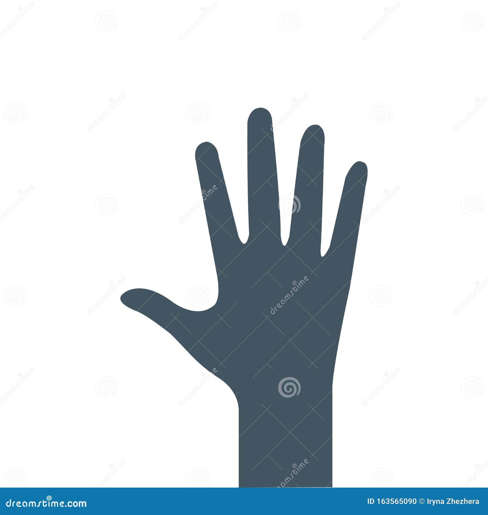 Hand Palm Silhouette. Stock Vector Illustration Isolated on White ...