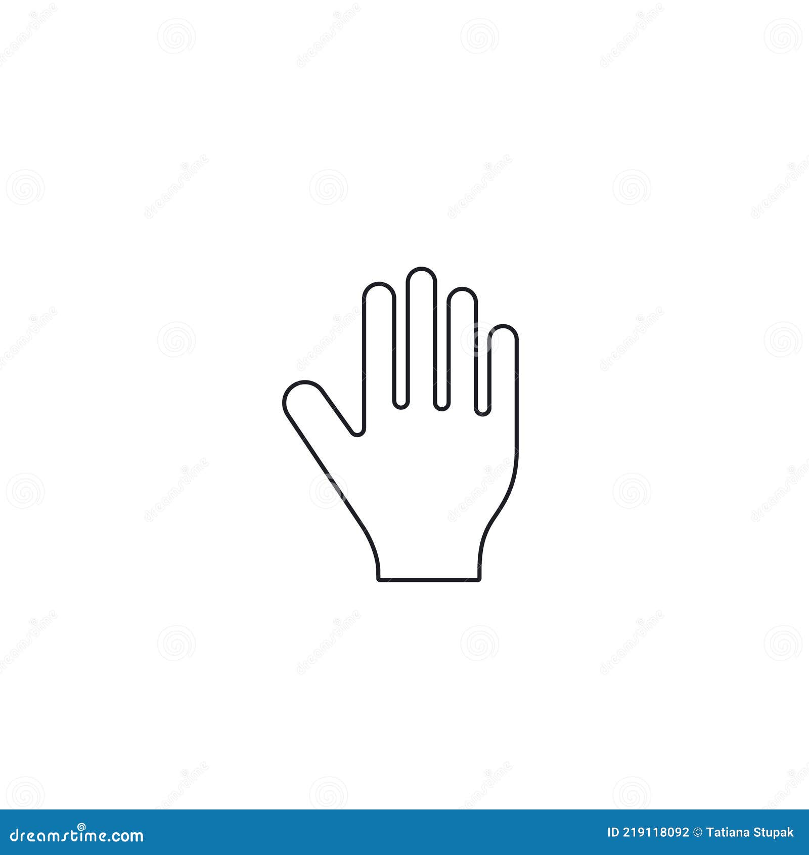 Hand Palm Symbol Icon Vector Isolated Illustration. Line Vector Icon ...