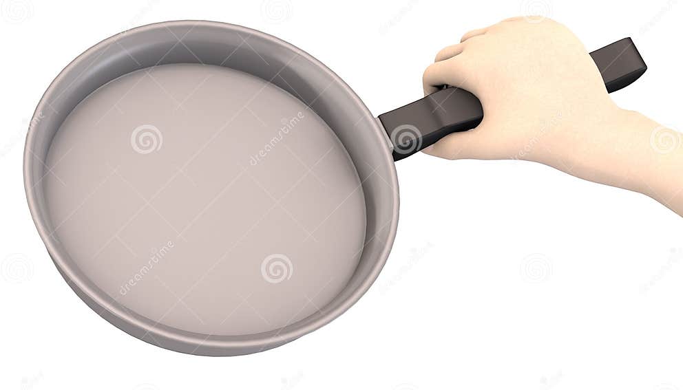 Hand with pan stock illustration. Illustration of render - 24911190