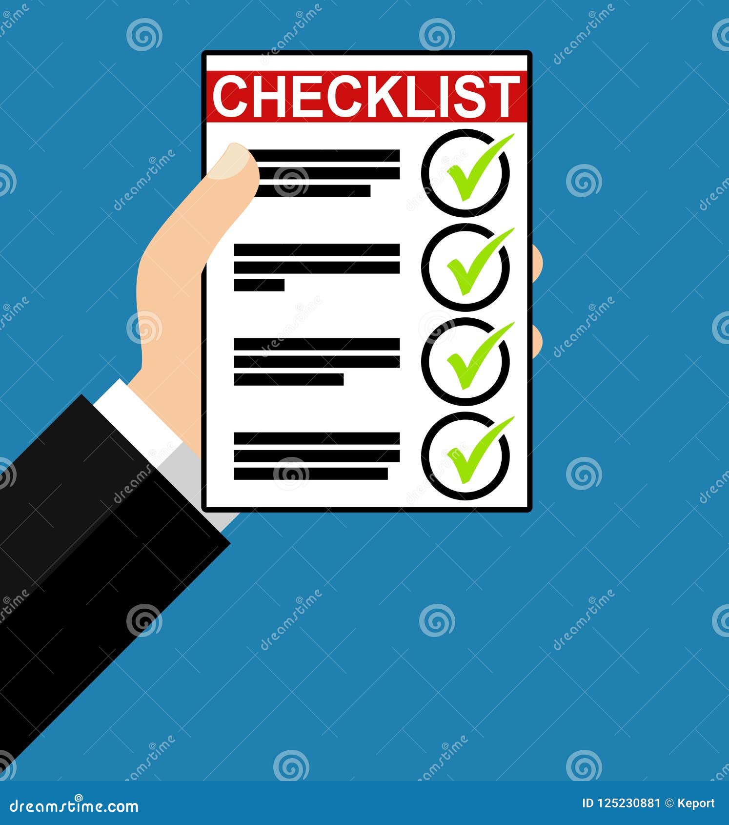 Hand with Paper: Checklist - Flat Design Stock Illustration ...