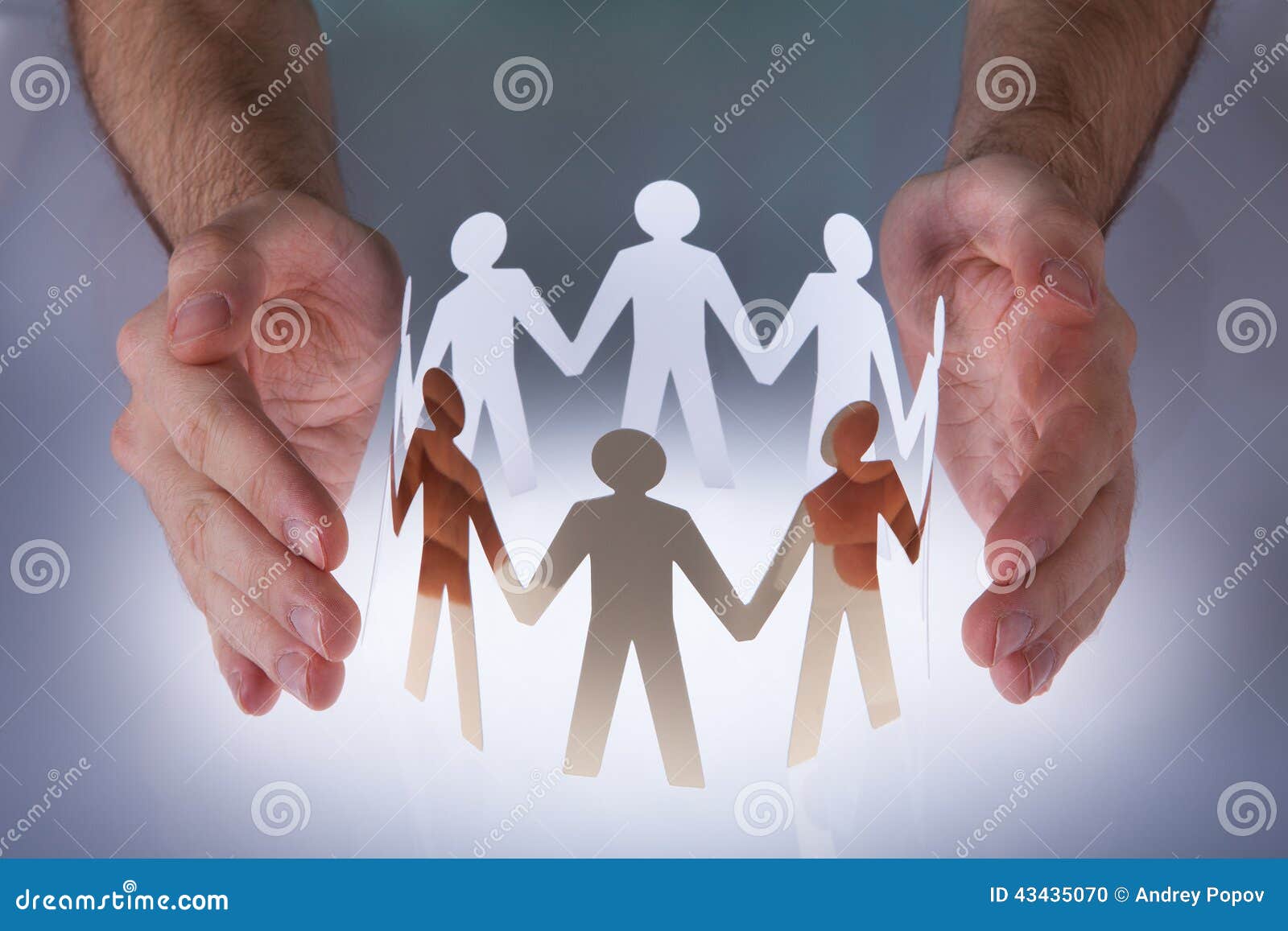 Hand with paper people stock photo. Image of friends - 43435070