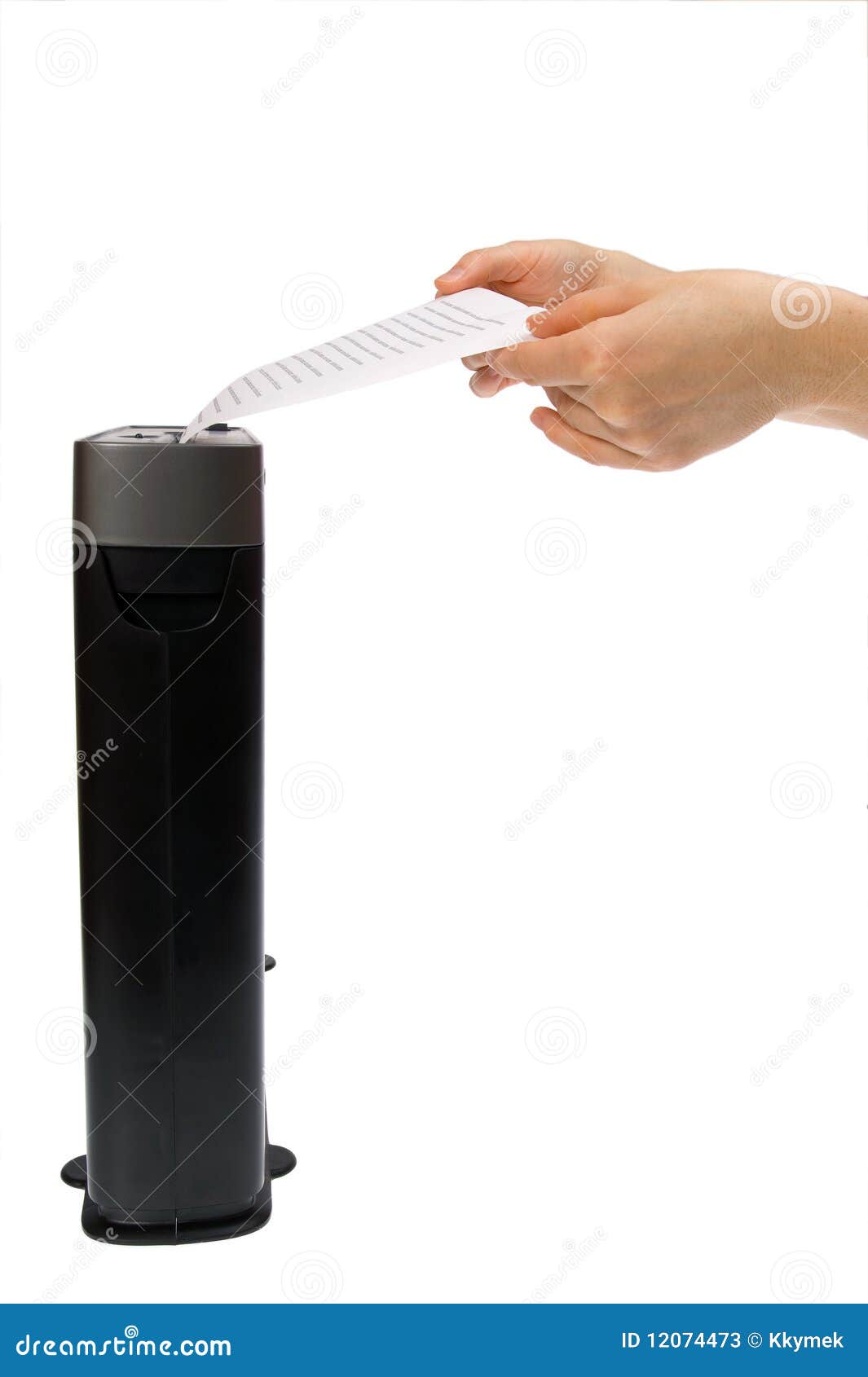 Hand and paper shredder stock image. Image of safety - 12074473