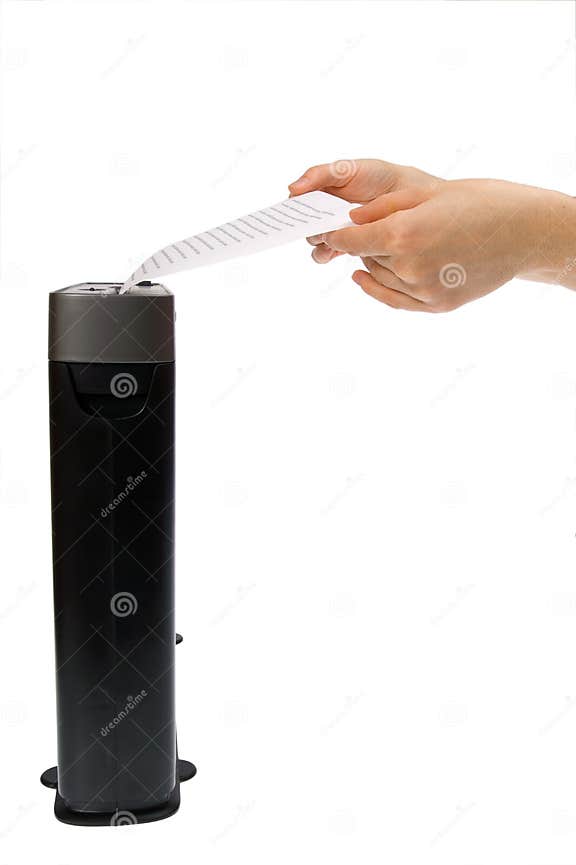 Hand and paper shredder stock image. Image of safety - 12074473