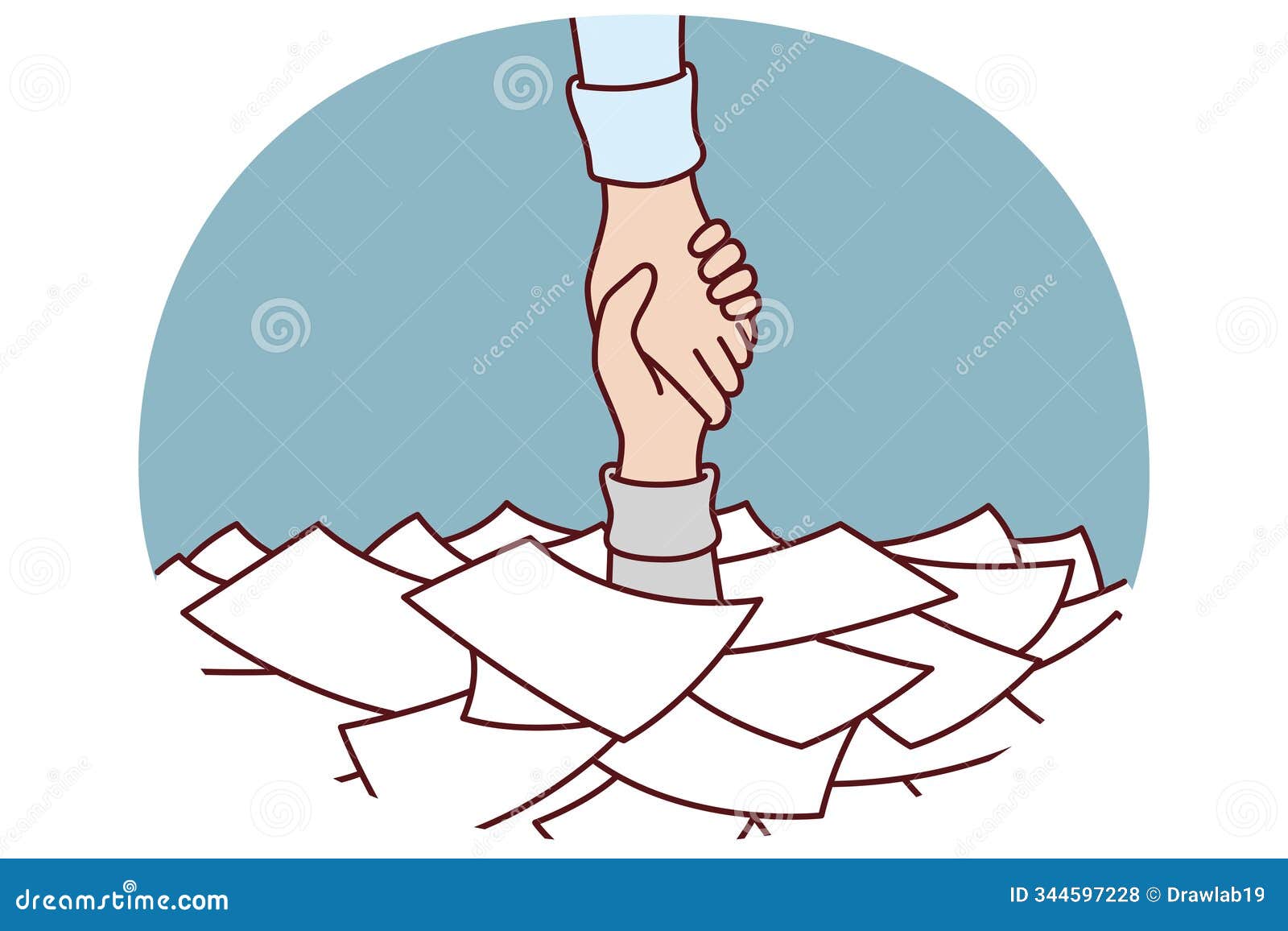 Hand among Papers Asks for Help and Salvation from Bureaucracy and ...