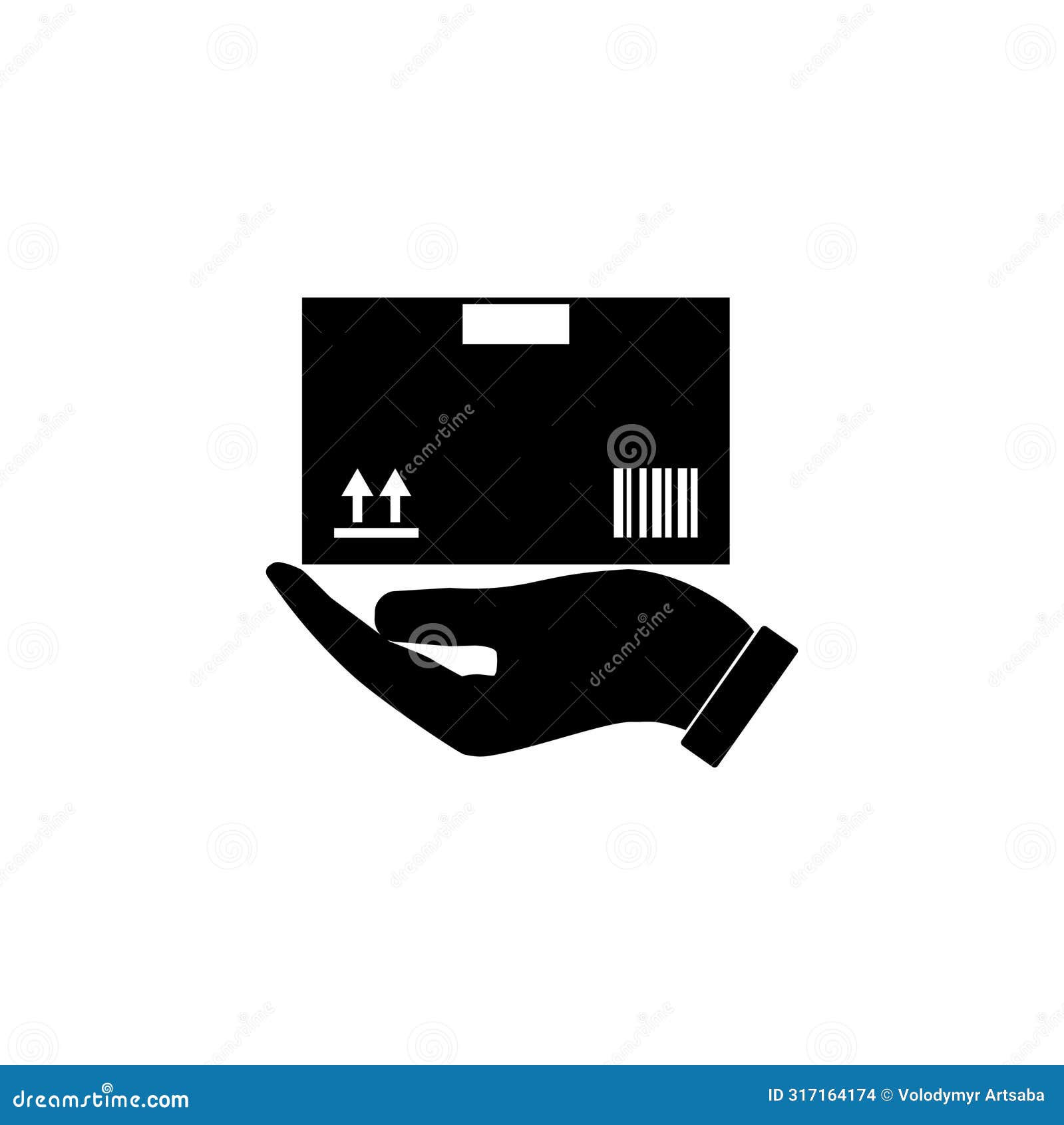 Hand and Parcel, Home Delivery Flat Vector Icon Stock Vector ...