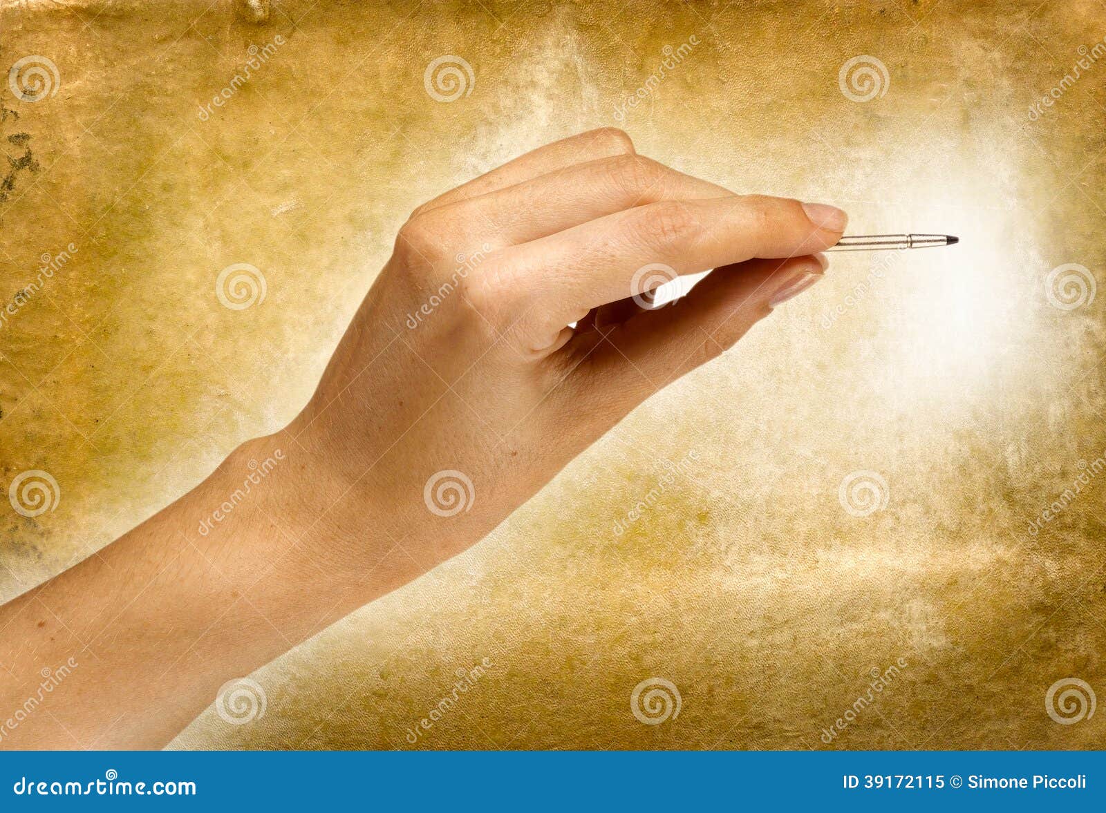 Hand on parchment stock image. Image of products, present - 39172115