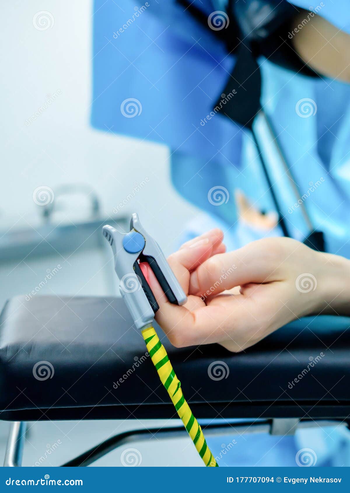 Hand Of The Patient Lying On The Operating Table Stock Photo ...