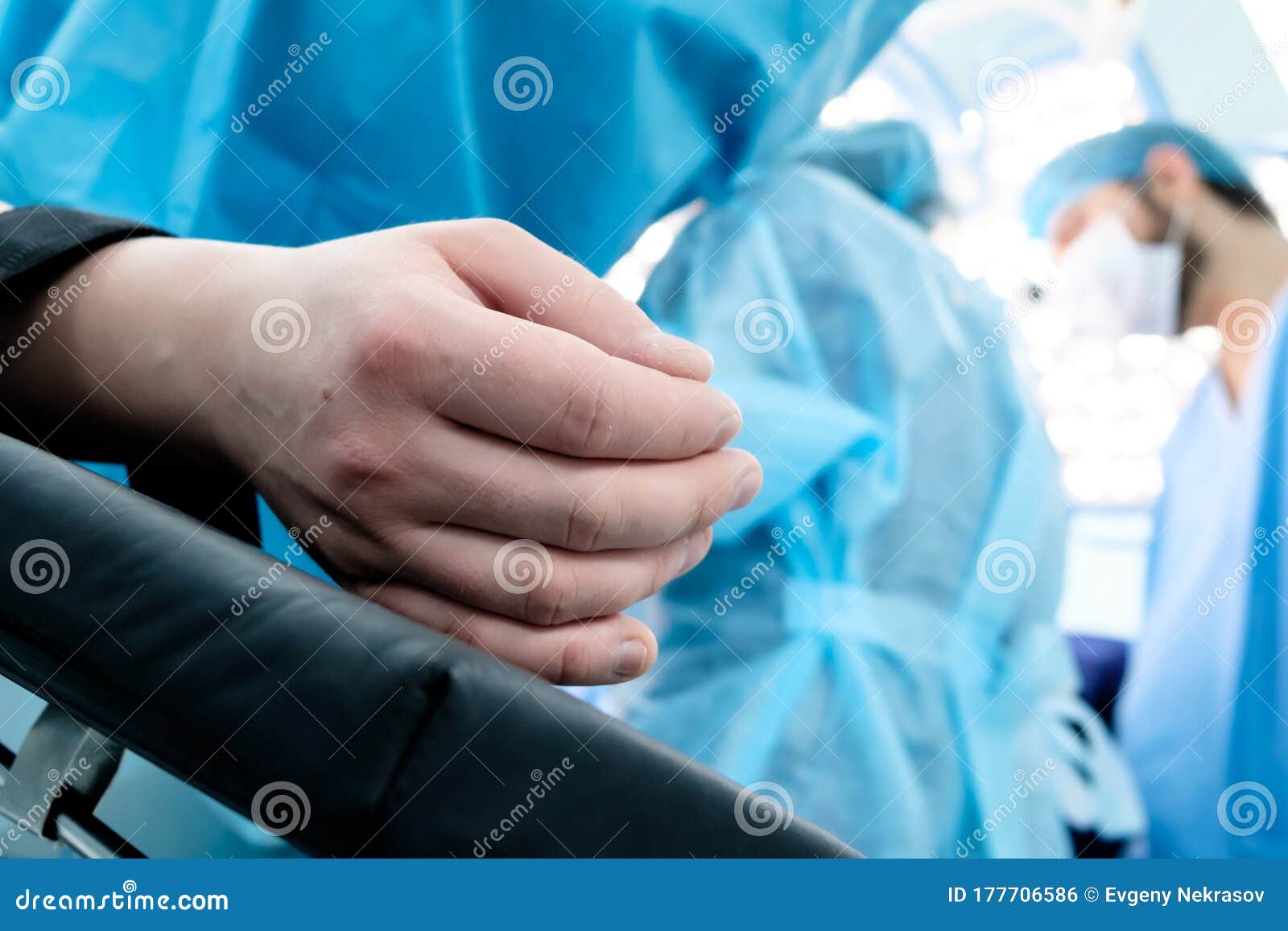 Hand of a Patient Lying on the Operating Table Stock Photo - Image of ...