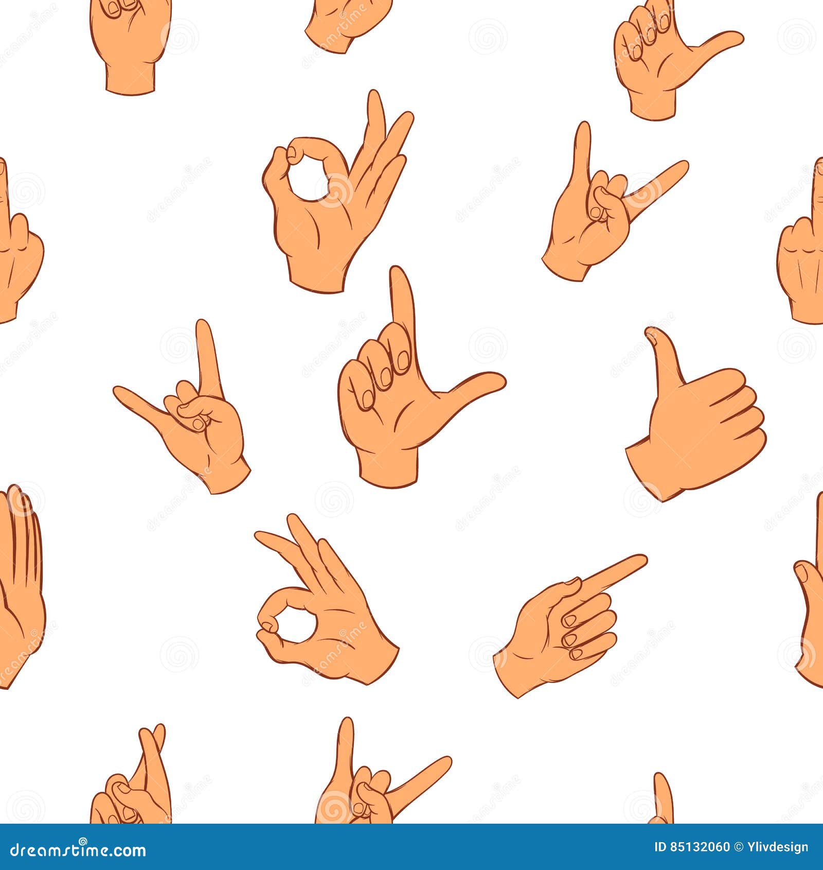 Hand Pattern, Cartoon Style Stock Vector - Illustration of human ...