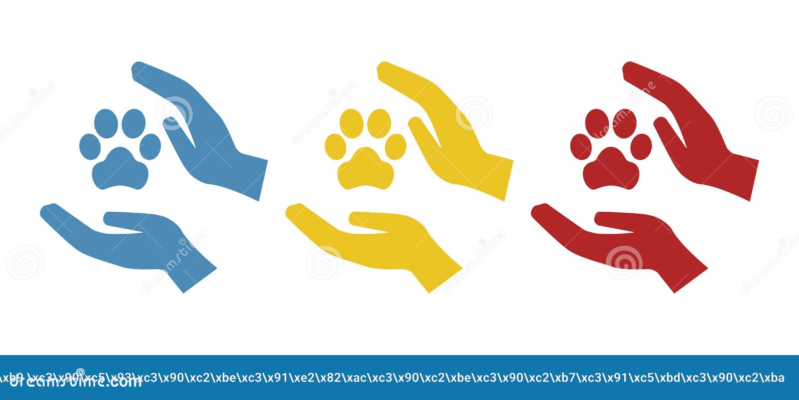 Hand and Paw Icon, Animal Protection Concept, Vector Illustration Stock ...