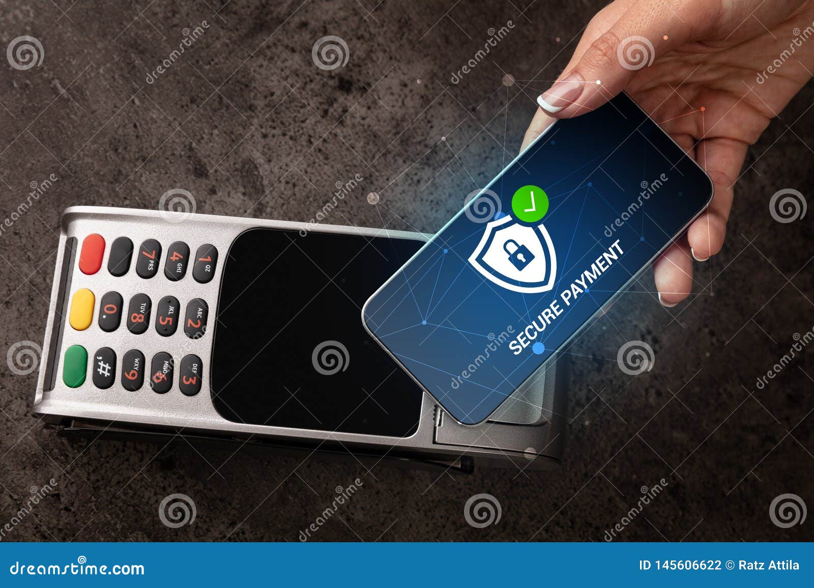 Hand Paying in Secure Payment System Stock Photo - Image of data, debit ...