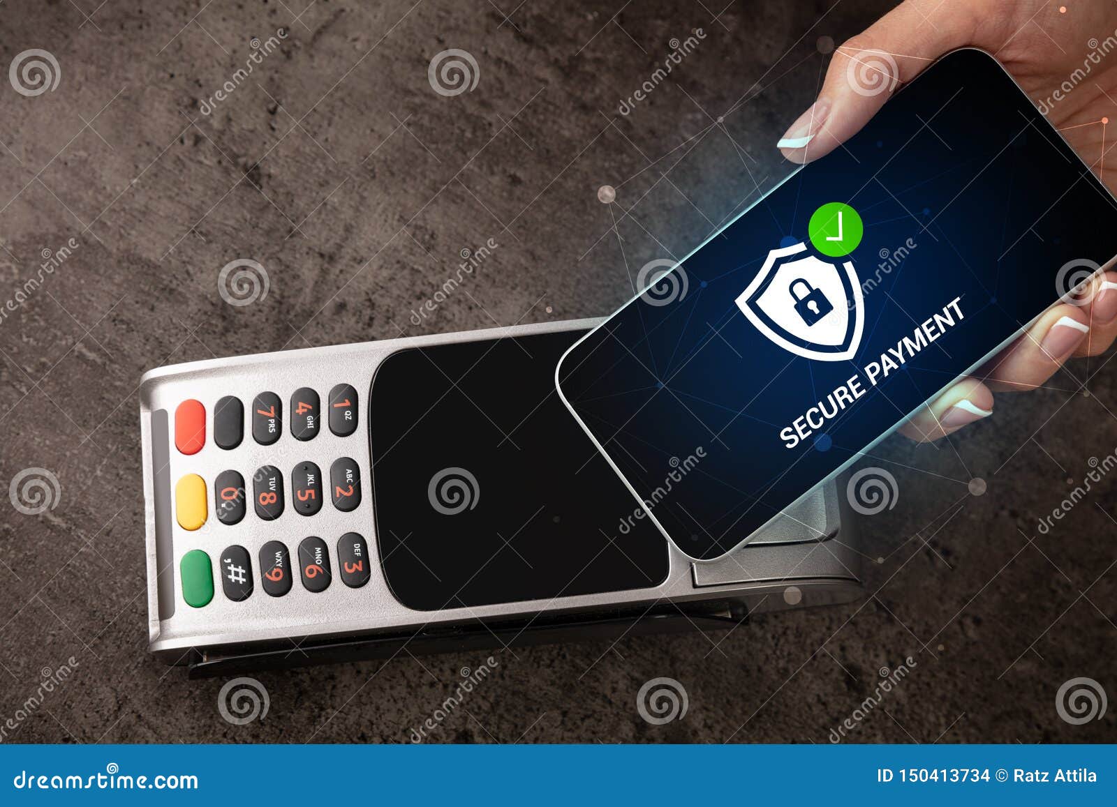 Hand Paying in Secure Payment System Stock Photo - Image of bank ...