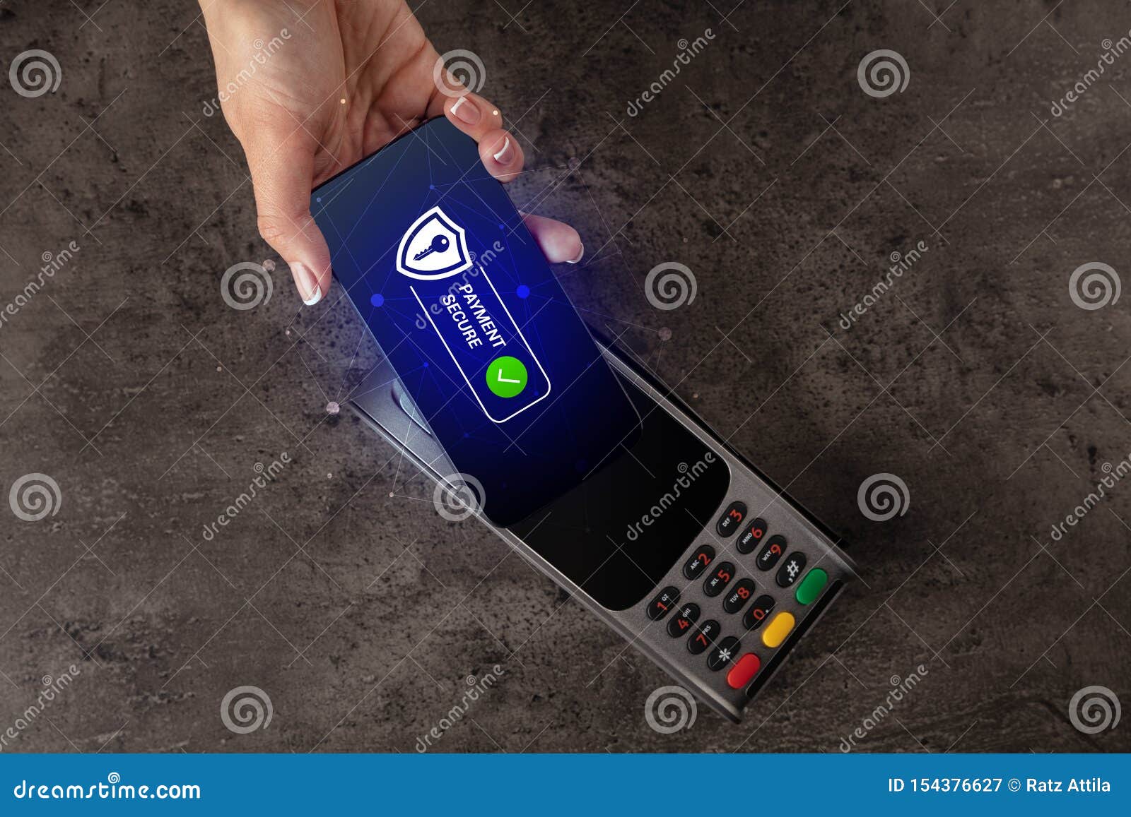 Hand Paying in Secure Payment System Stock Image - Image of merchant ...