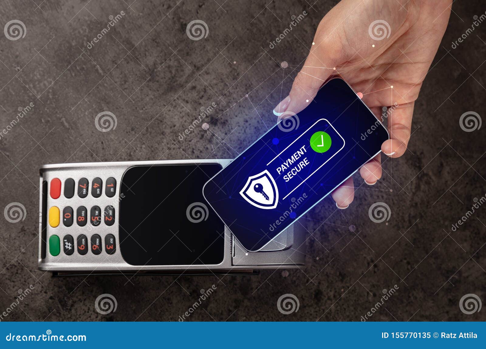 Hand Paying in Secure Payment System Stock Image - Image of hand ...
