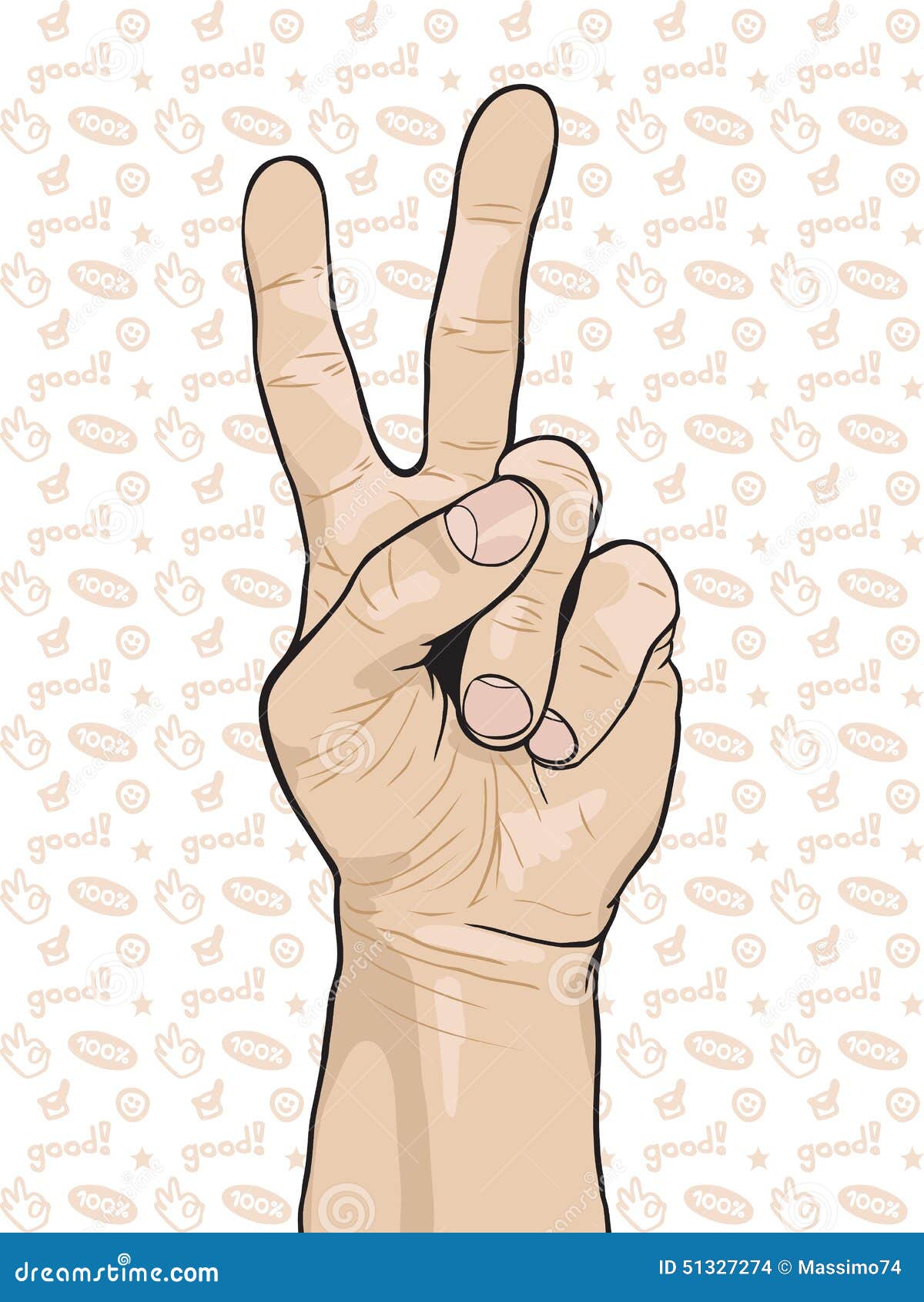 Hand Peace Sign stock illustration. Illustration of sign - 51327274