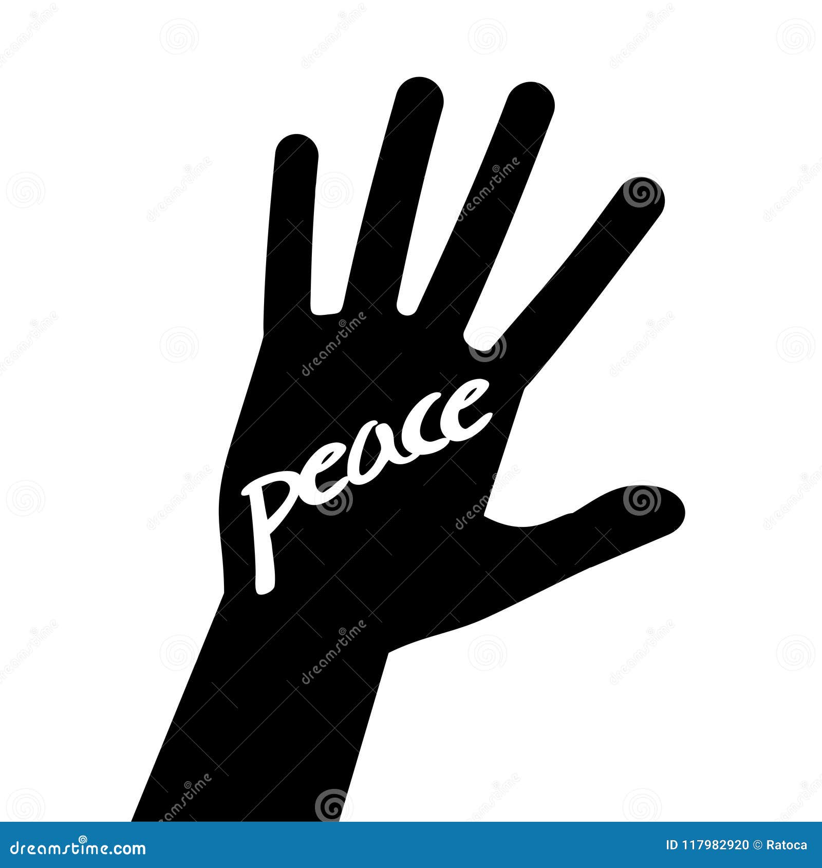 Hand peace symbol stock vector. Illustration of gesture - 117982920