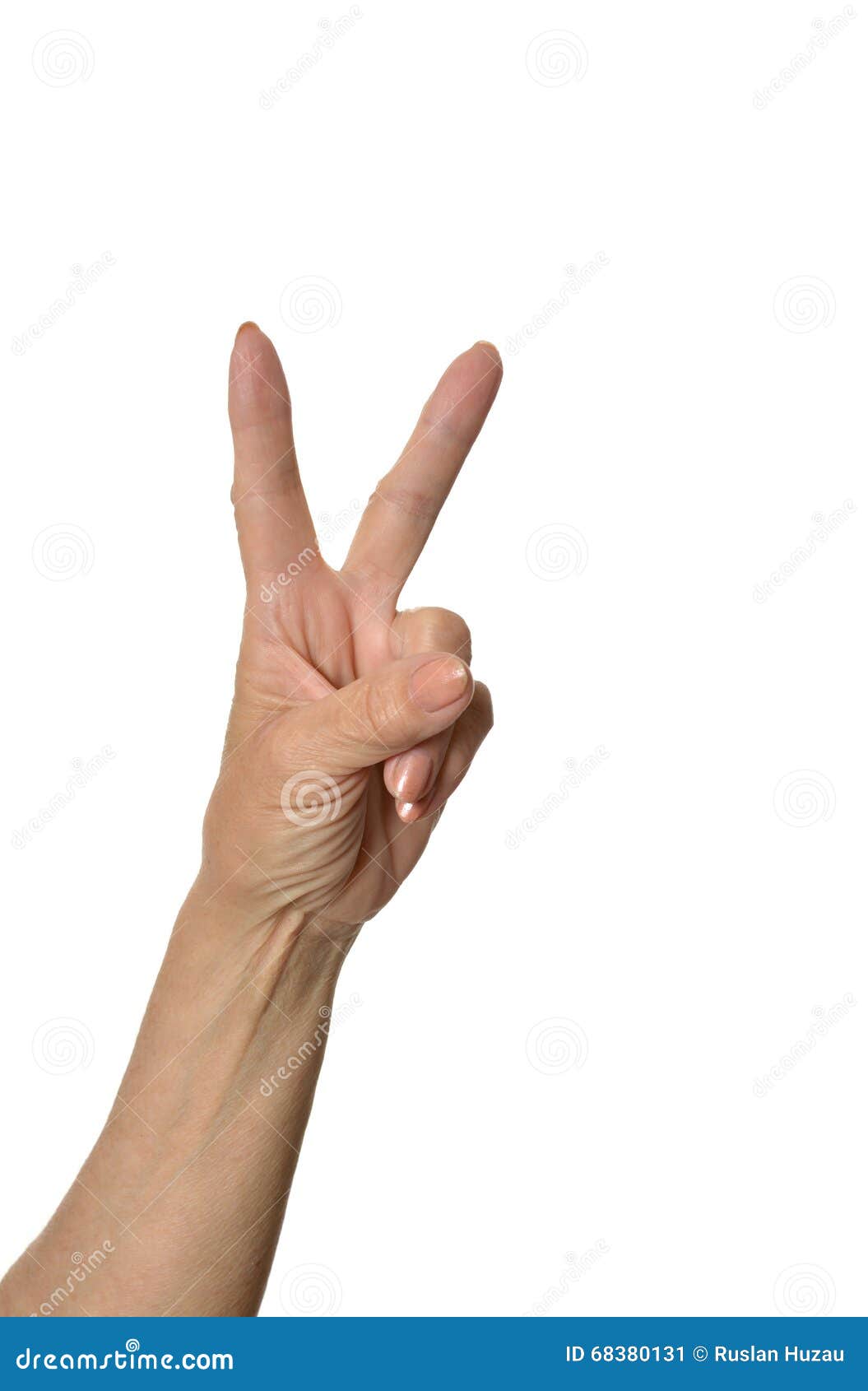 Hand With Peace Sign On Grass Background. Royalty-Free Stock Photo ...