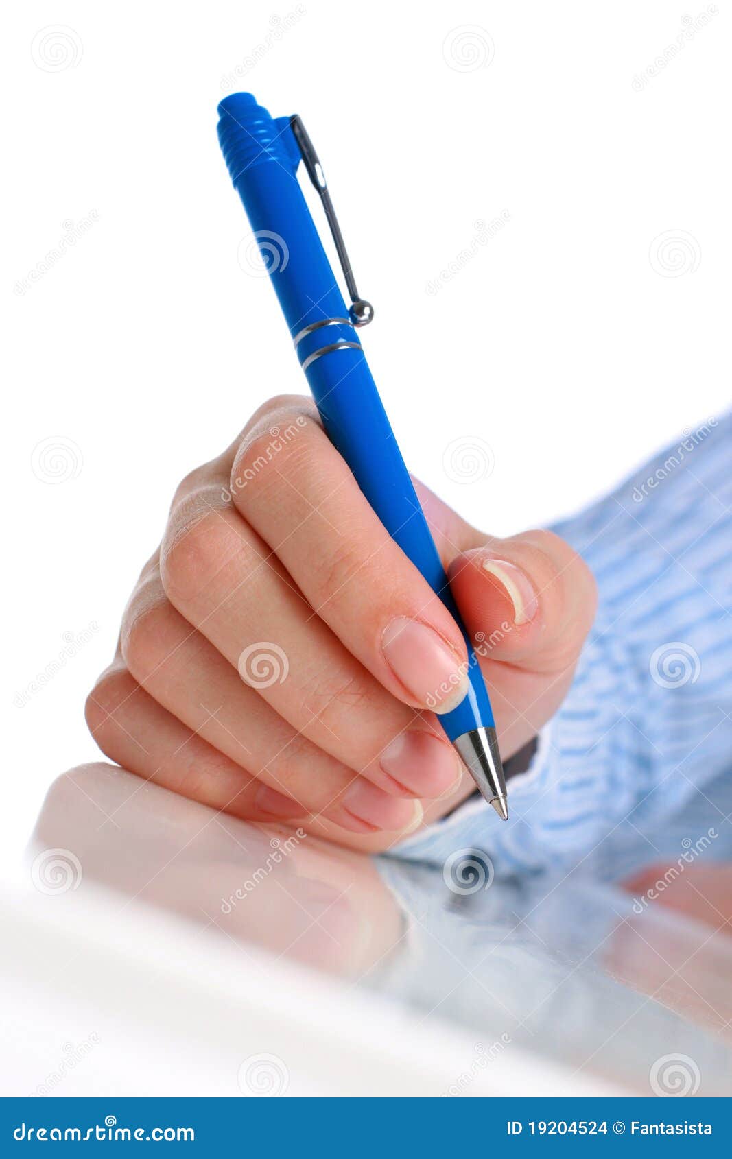 Hand with pen. stock photo. Image of office, message - 19204524