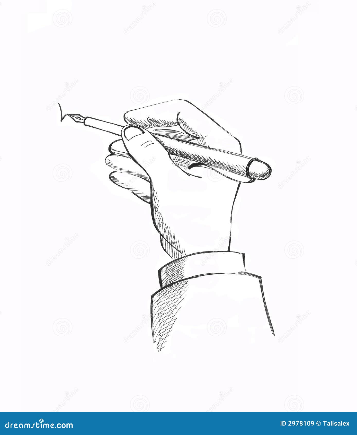 Hand with pen stock illustration. Illustration of business - 2978109