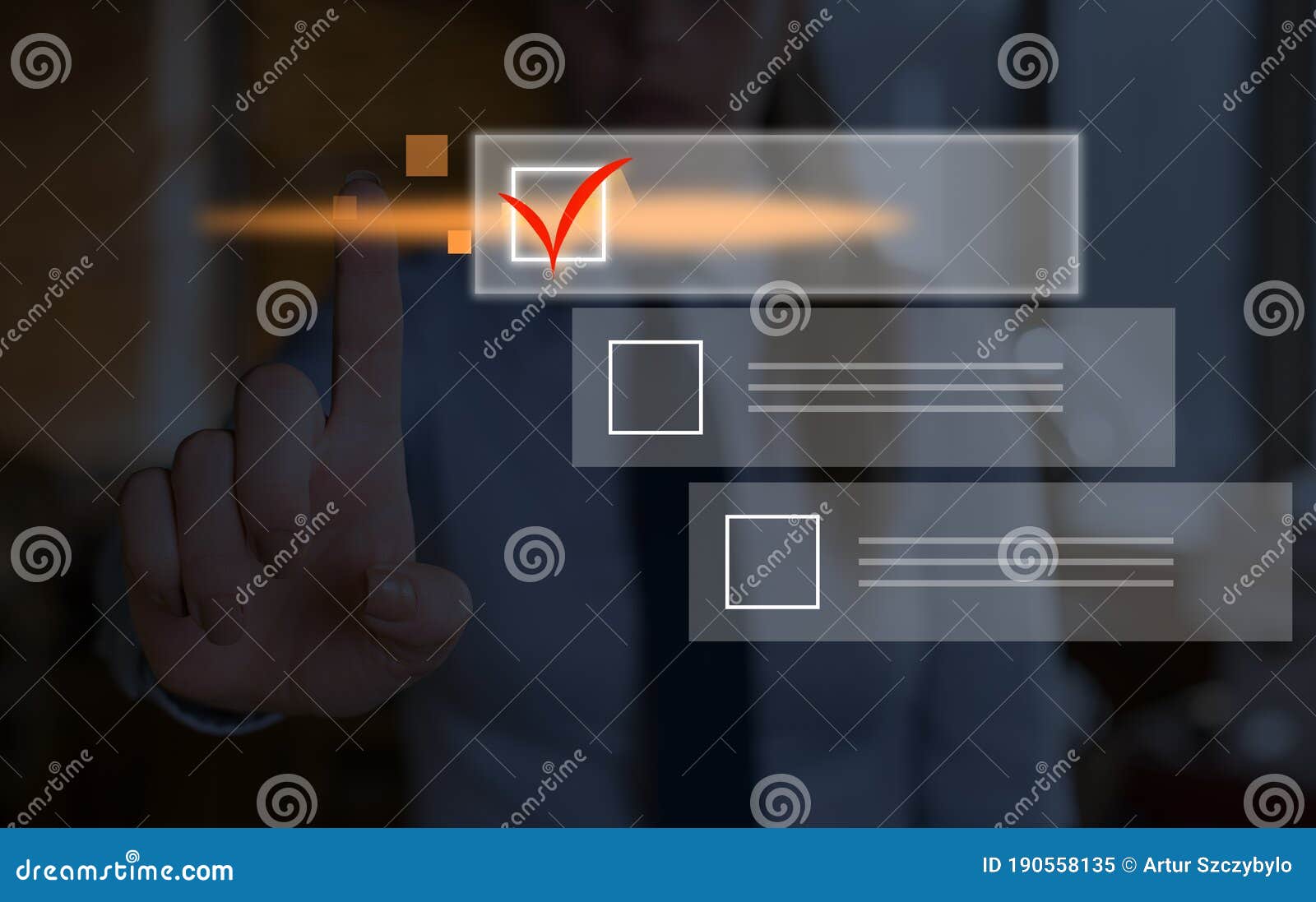 Hand Pen Check Checking Red Mark Empty Square Rectangular Shapes ...