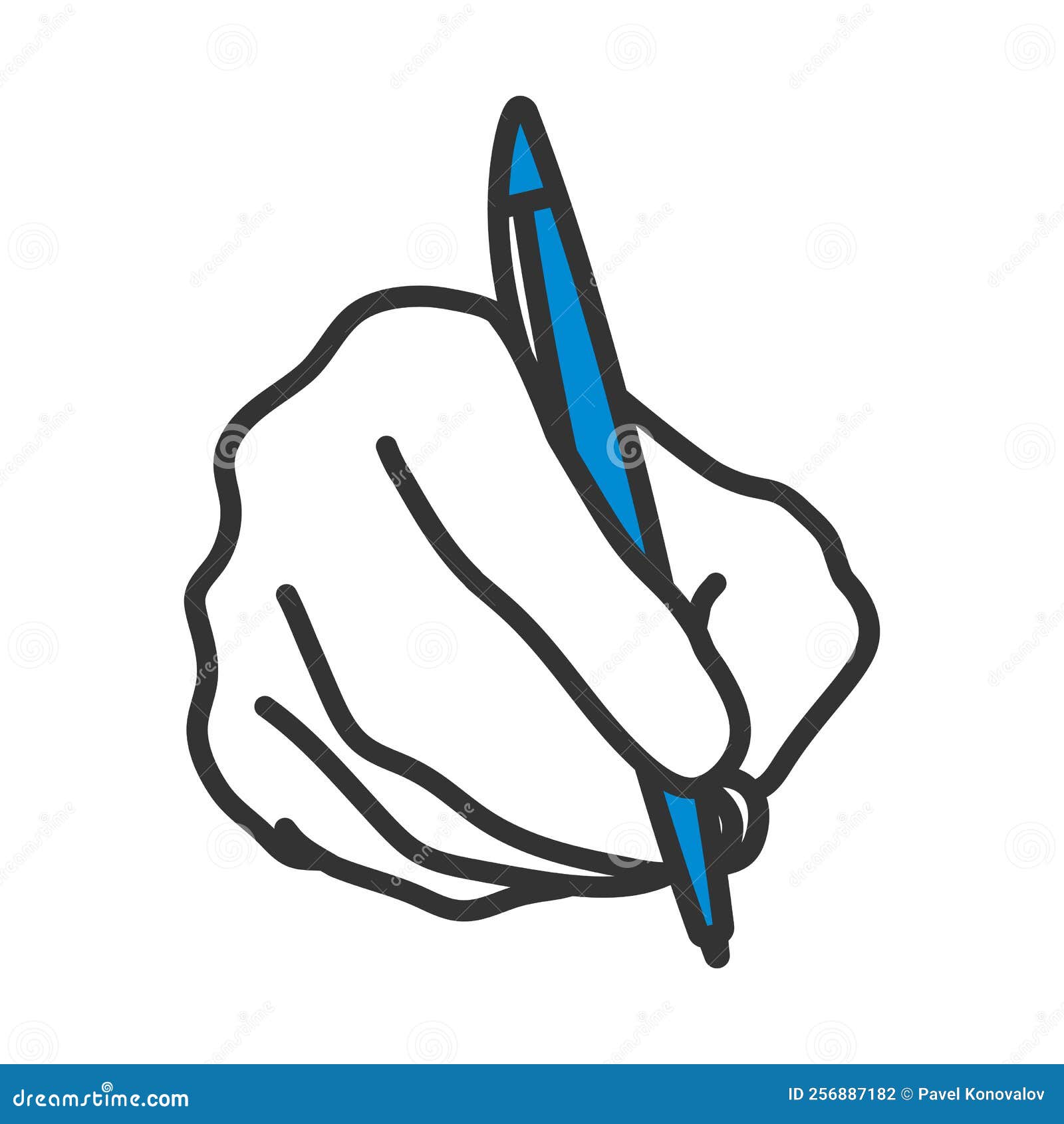 Hand with Pen Icon stock vector. Illustration of icon - 256887182