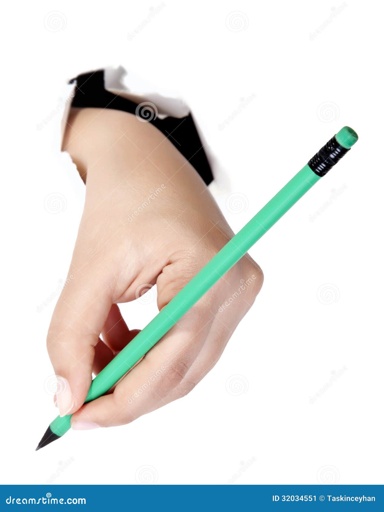 Hand with pen stock image. Image of blank, color, finger - 32034551