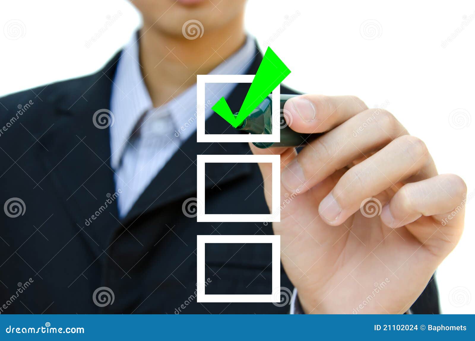 Hand with Pen Mark the Check Boxes Stock Photo - Image of concept ...