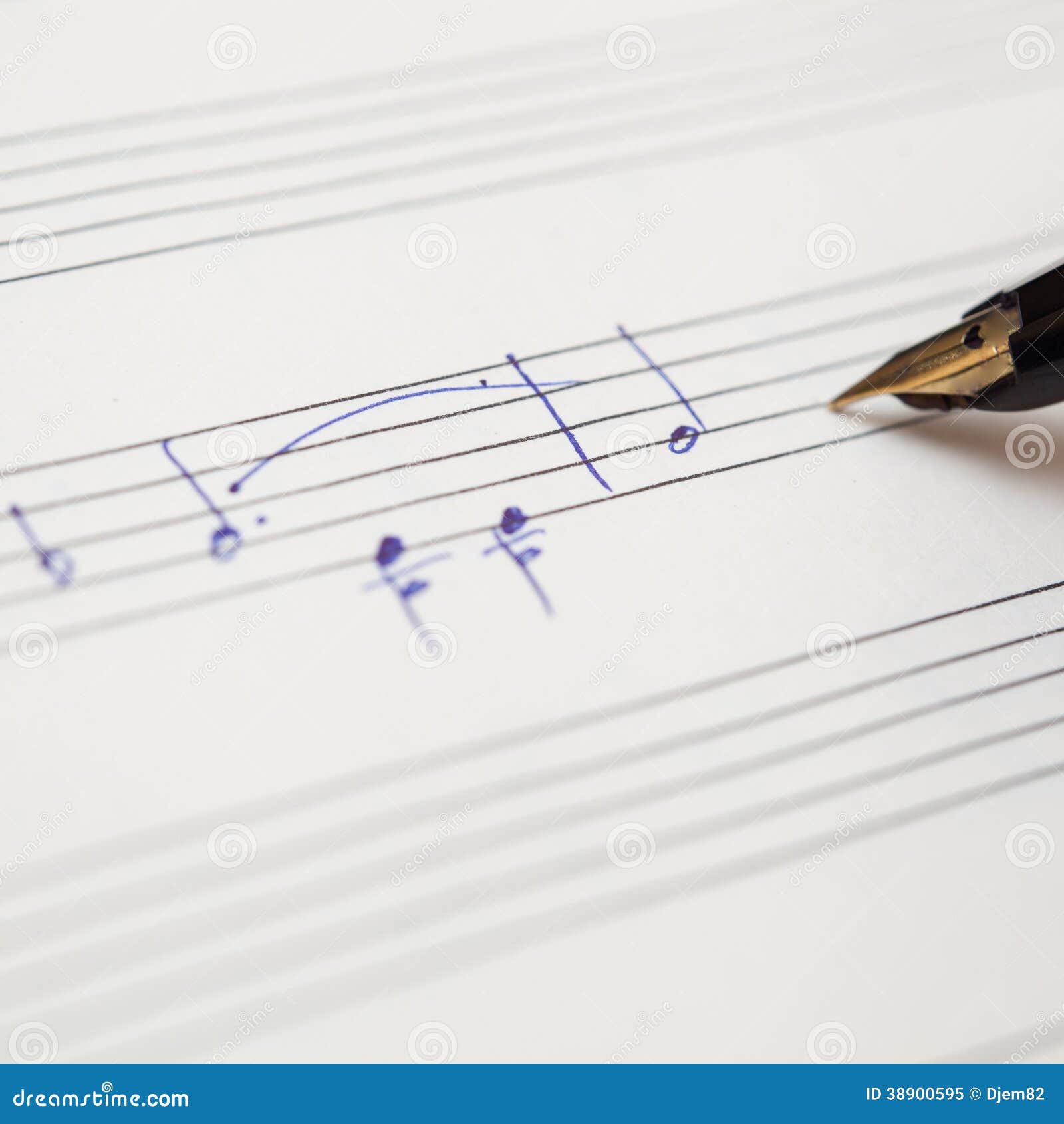 Hand with Pen and Music Sheet Stock Image - Image of composition ...