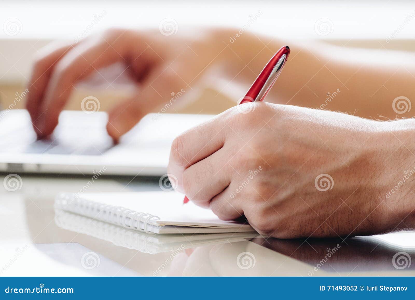 Hand with pen in office stock photo. Image of home, notes - 71493052