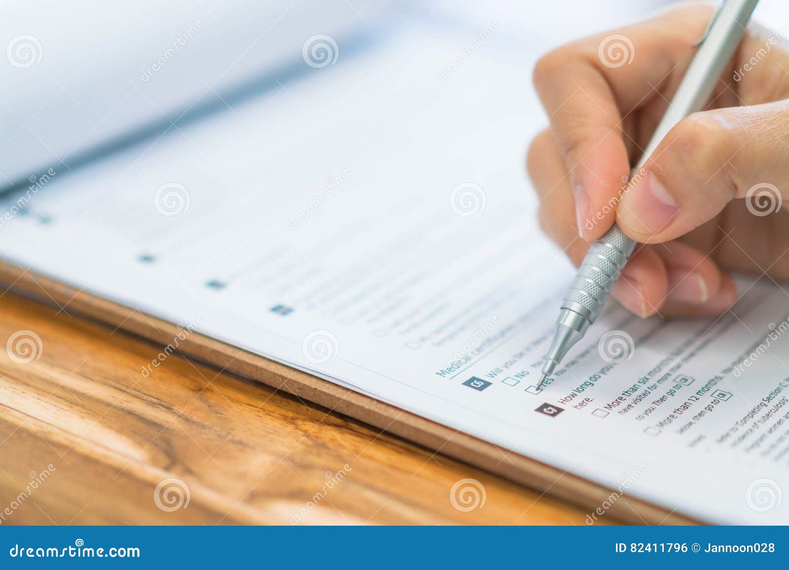 Hand with Pen Over Application Form . Stock Photo - Image of laptop ...