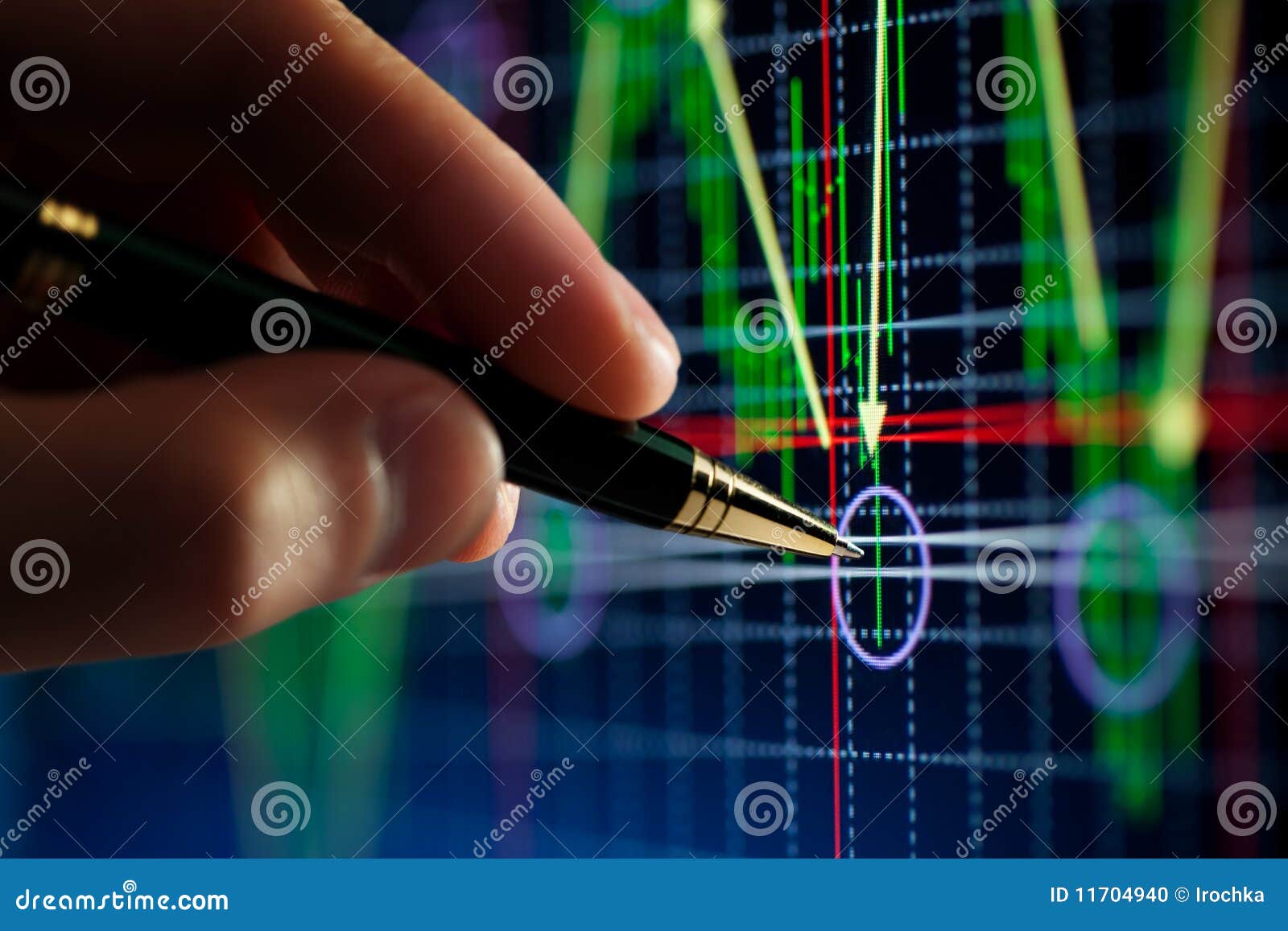 Hand and Pen Pointer, Chart Stock Photo - Image of chart, graph: 11704940