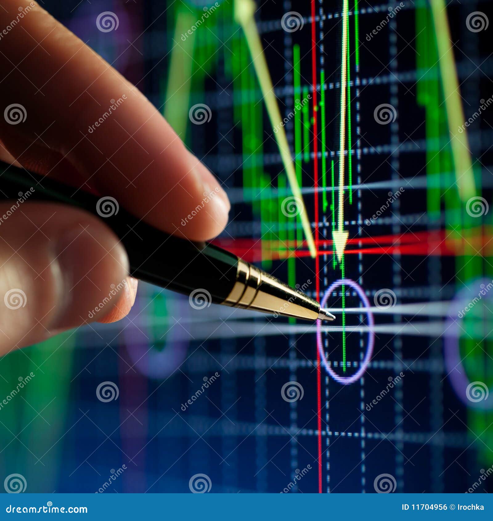 Hand and Pen Pointer, Chart Stock Photo - Image of color, diagram: 11704956
