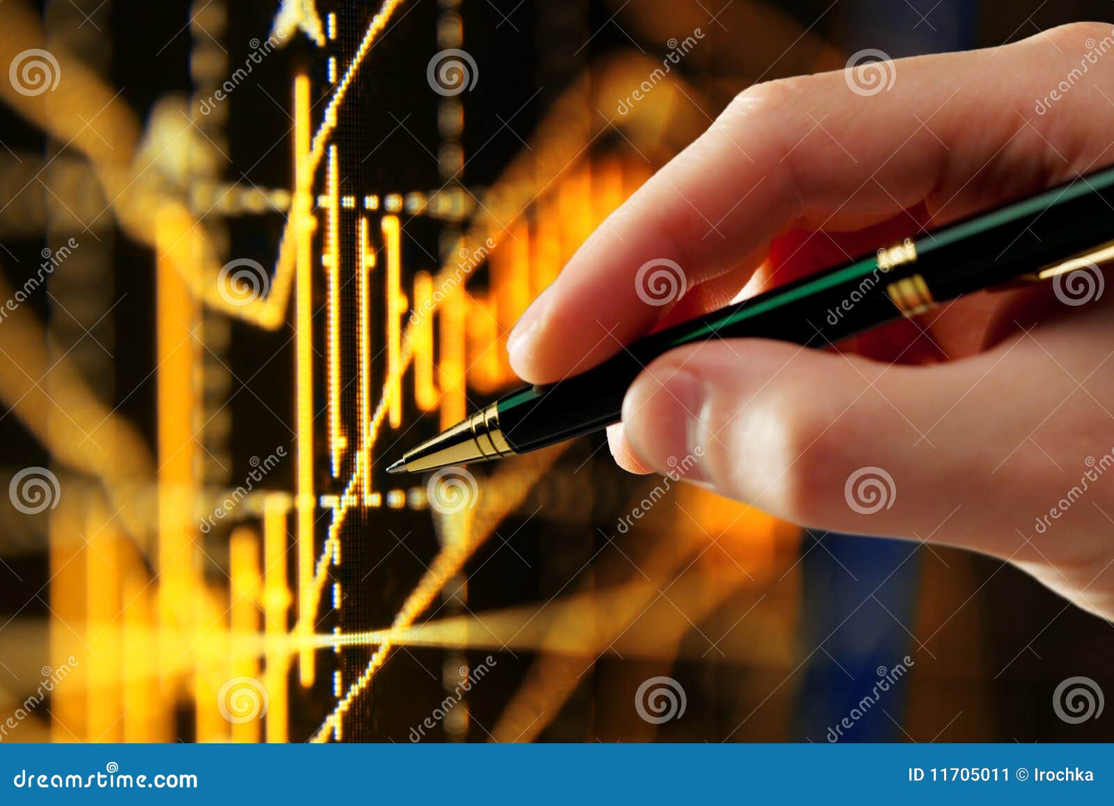 Hand and Pen Pointer, Chart Stock Image - Image of human, graph: 11705011
